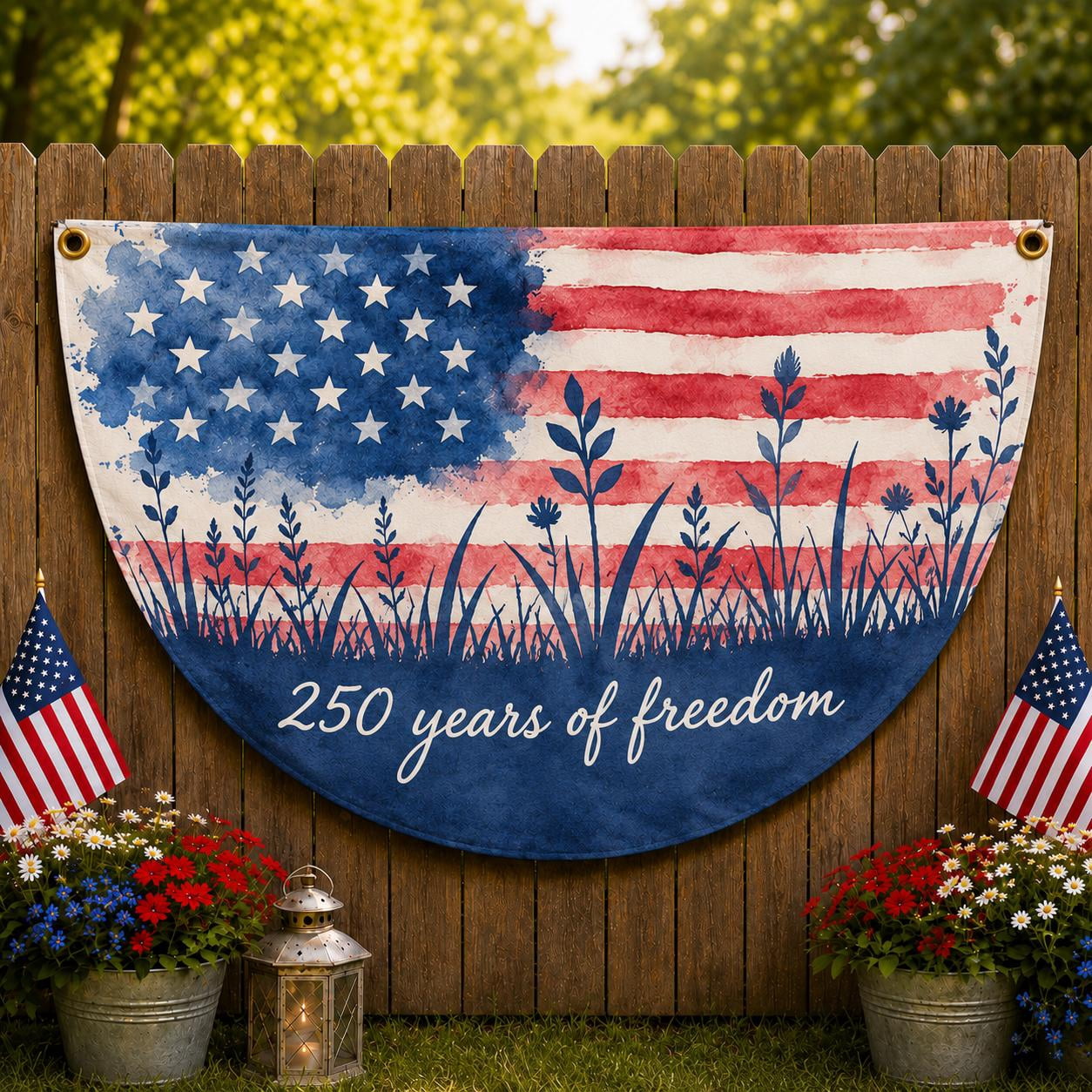 250 Years of Freedom Flag, Watercolor American Flag Yard Sign ...