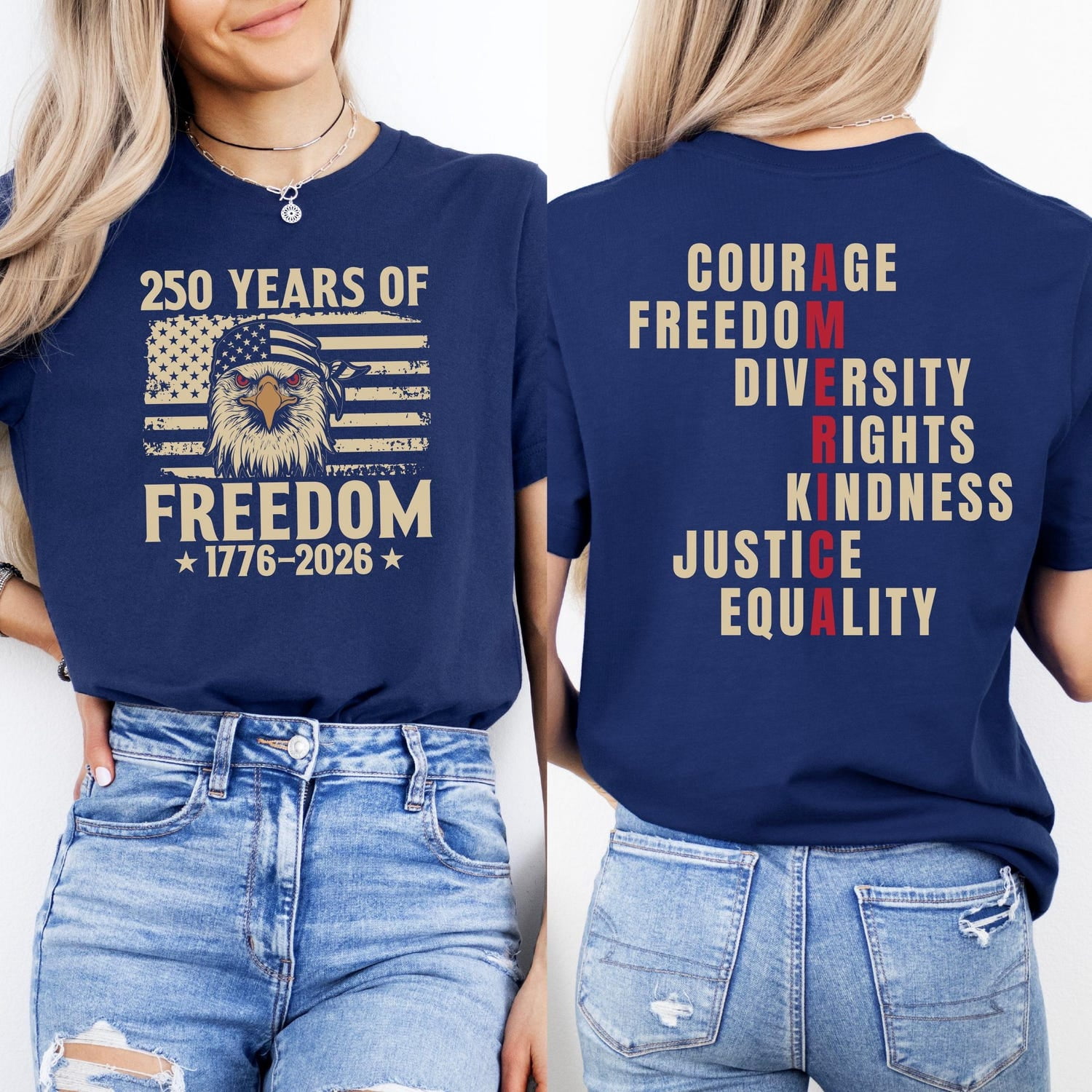 250 Years of Freedom Shirt, 4th of July 2026 Patriotic Tee, America ...