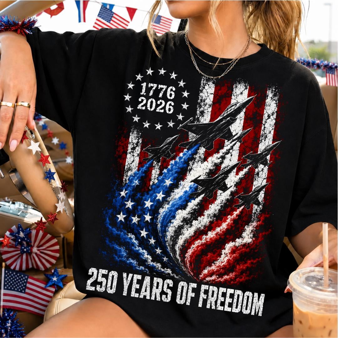 250 Years of Freedom Shirt Patriotic Fighter Jets Tshirt America 250th ...