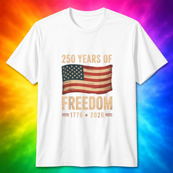 250 Years of Freedom USA Flag T-Shirt 1776-2026 T-shirt, for men ...