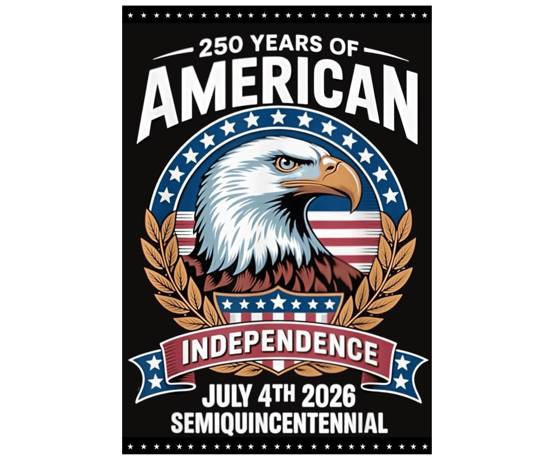250 Years of Independence Flags, Double Sided, 28x40 POLE NOT INCLUDED ...