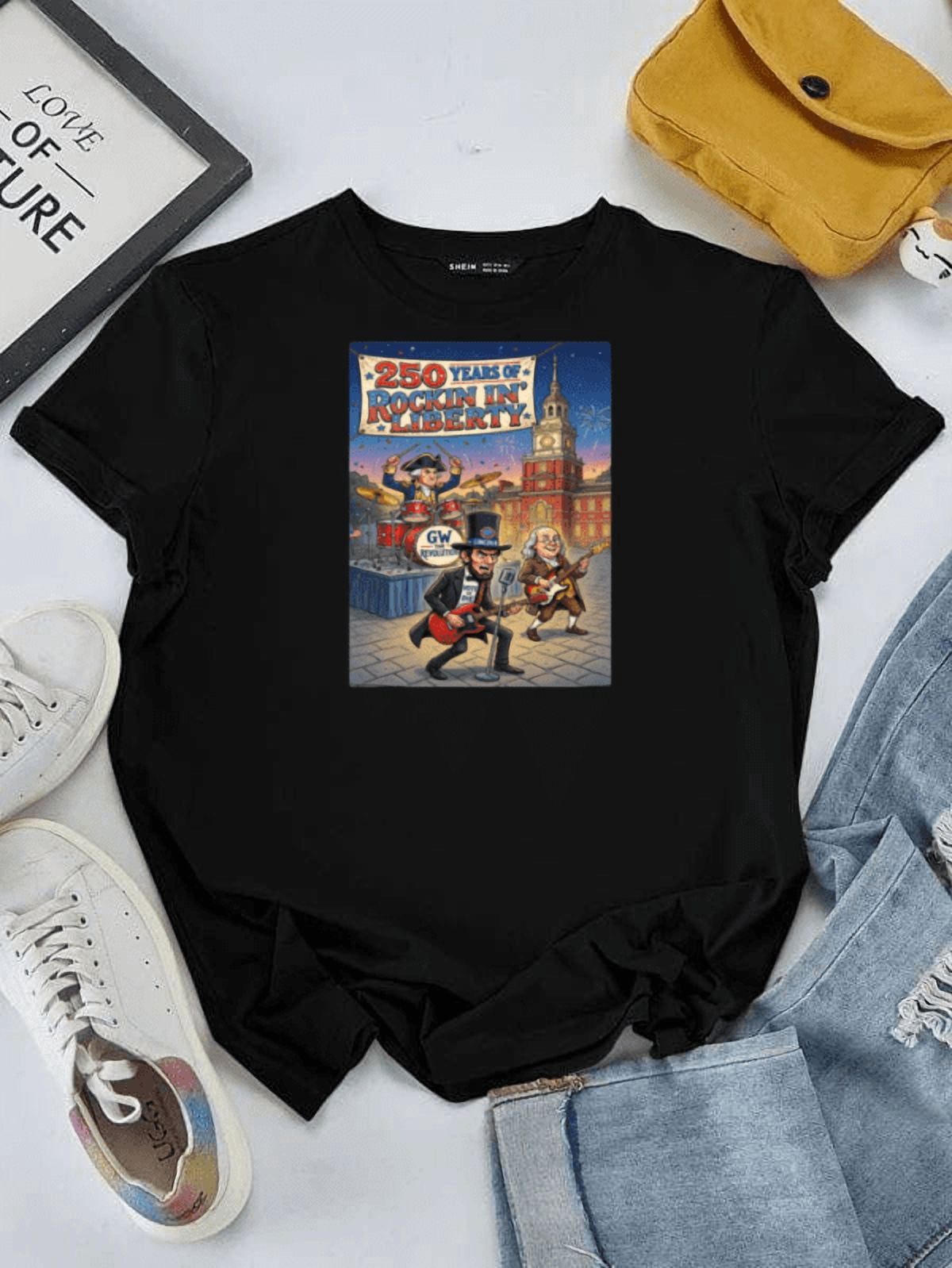 250 Years of Rockin' in Liberty USA Founding Fathers Band Unisex T ...