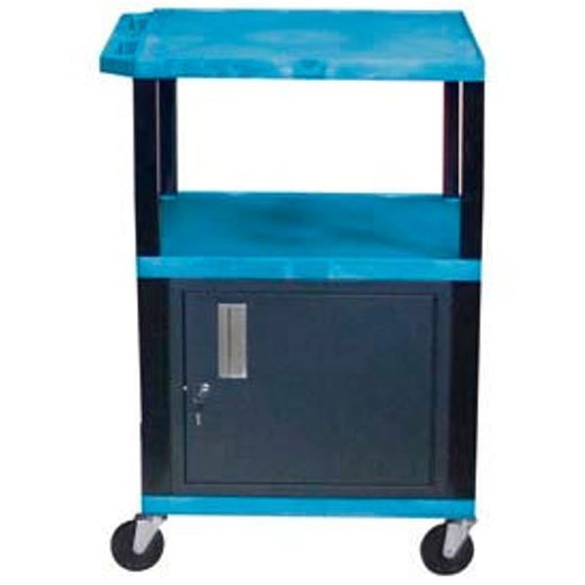 250 lbs WT42C2 Blue Tuffy Garage & Shop Utility Cart with Cabinet ...