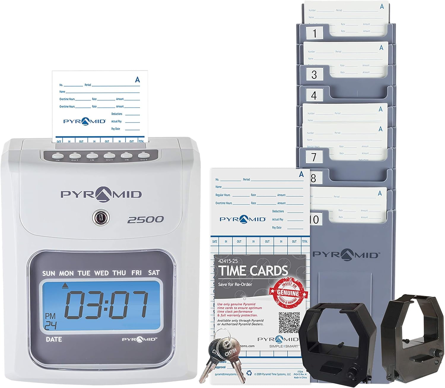 - 2500 Auto-Aligning Employee Time Clock Timekeeping Bundle [2500K1 ...