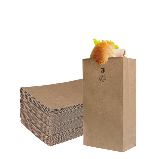 [2500 Count] Mini Brown Kraft Paper Bag (3 lb) Small - Paper Lunch Bags ...