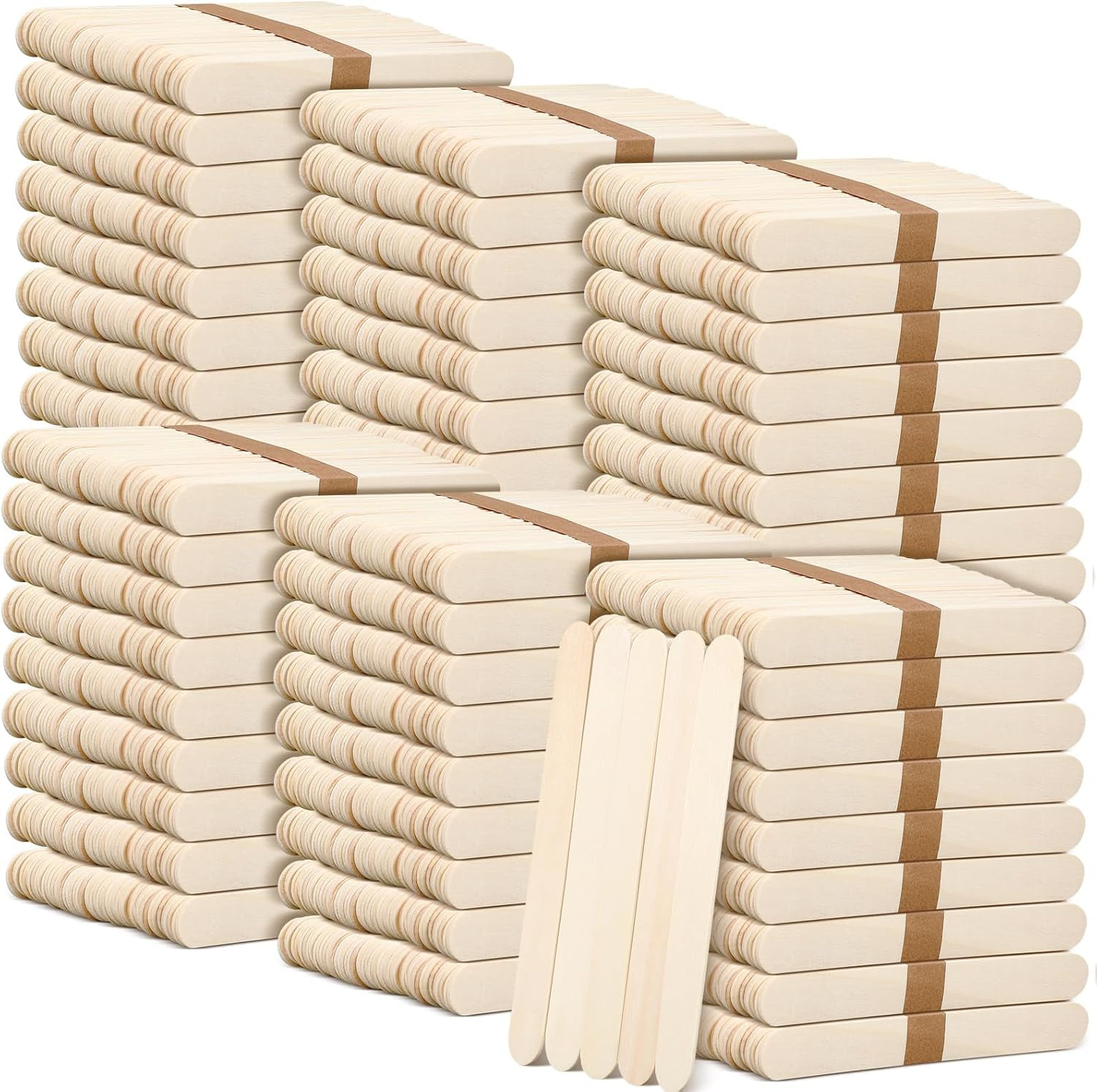 2500 Pcs Large Jumbo Wooden Craft Sticks Bulk 6 Inch Multifunctional ...