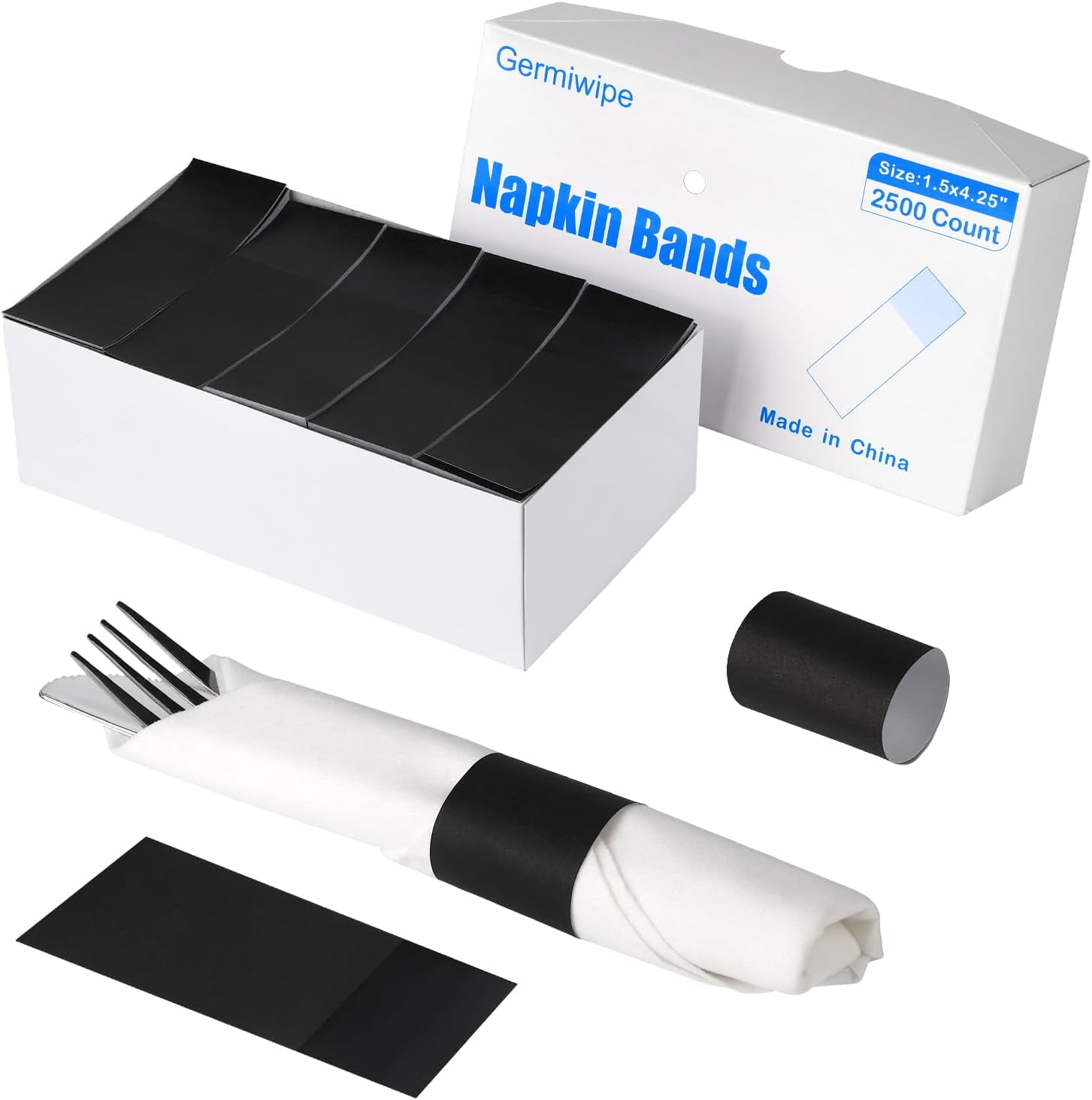 2500 Pcs Napkin Bands,Paper Rings Self-Adhesive,Silverware Wraps Bands ...
