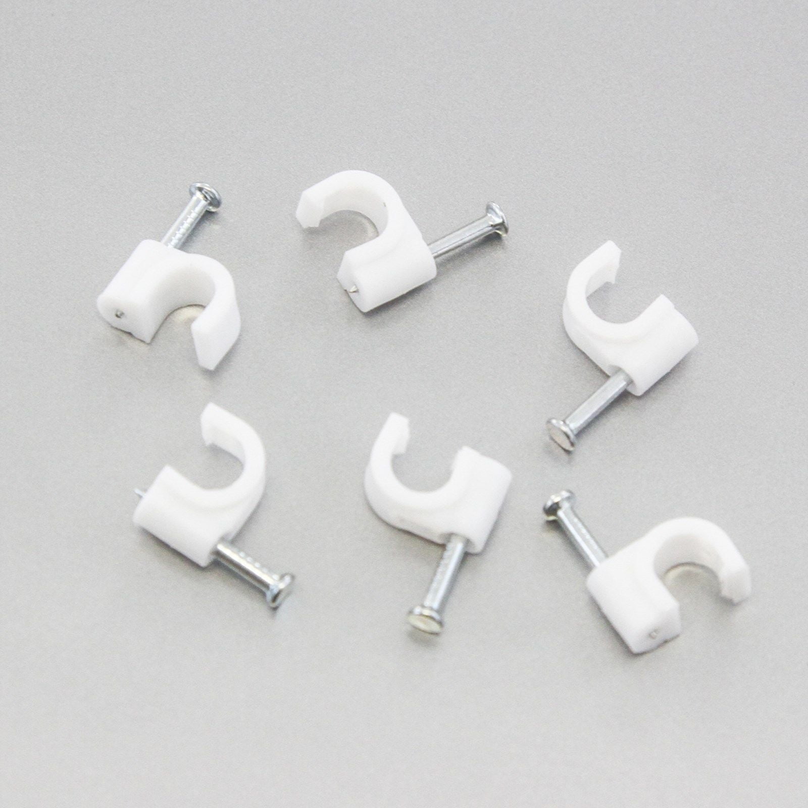 2500 Round 1/4 Inches (6 mm) Cable Wire Clips Cable Management Cord Tie ...