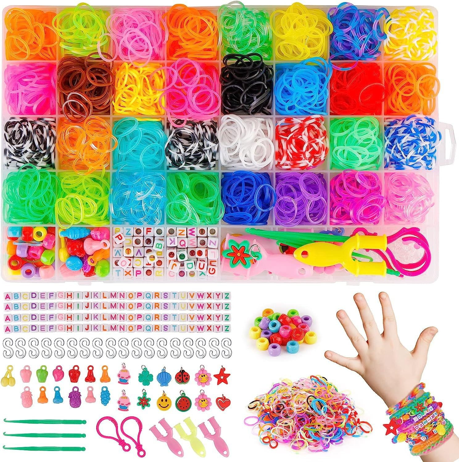 Bohash 2500+ Rubber Band Bracelet Making Kit, Loom Bands Set for Kids ...
