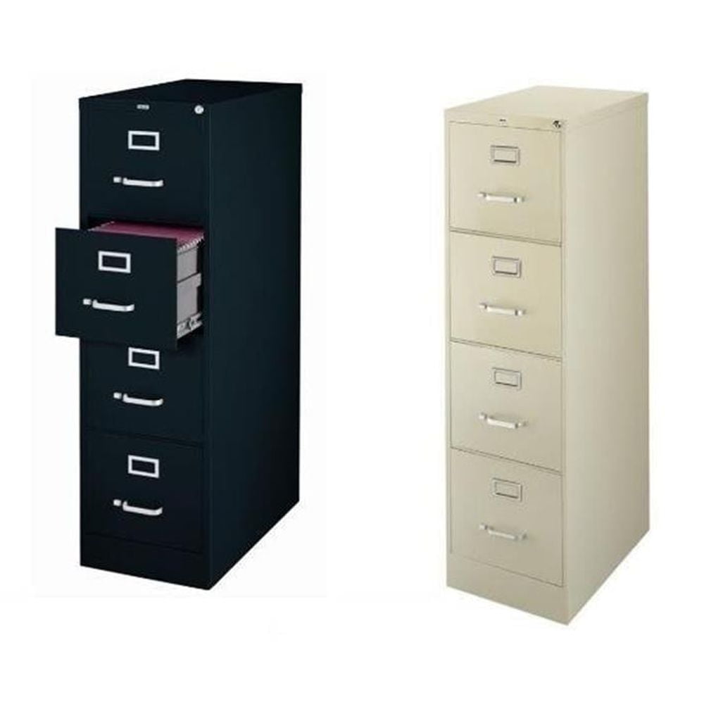 2500 Series 2 Piece Value Pack 4 Drawer Filing Cabinet in Black and ...