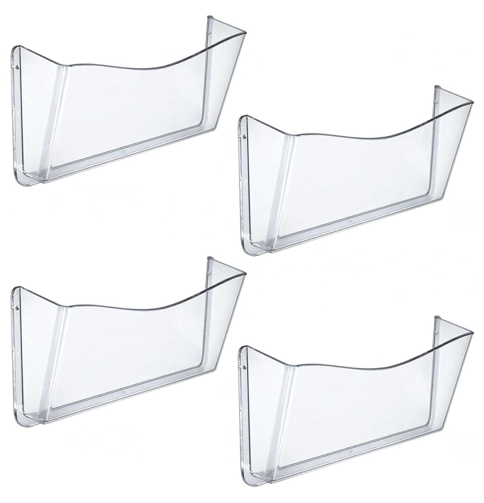 250025 Clear Single Pocket Wall File with wallmount, 4 Count (Pack of 1 ...