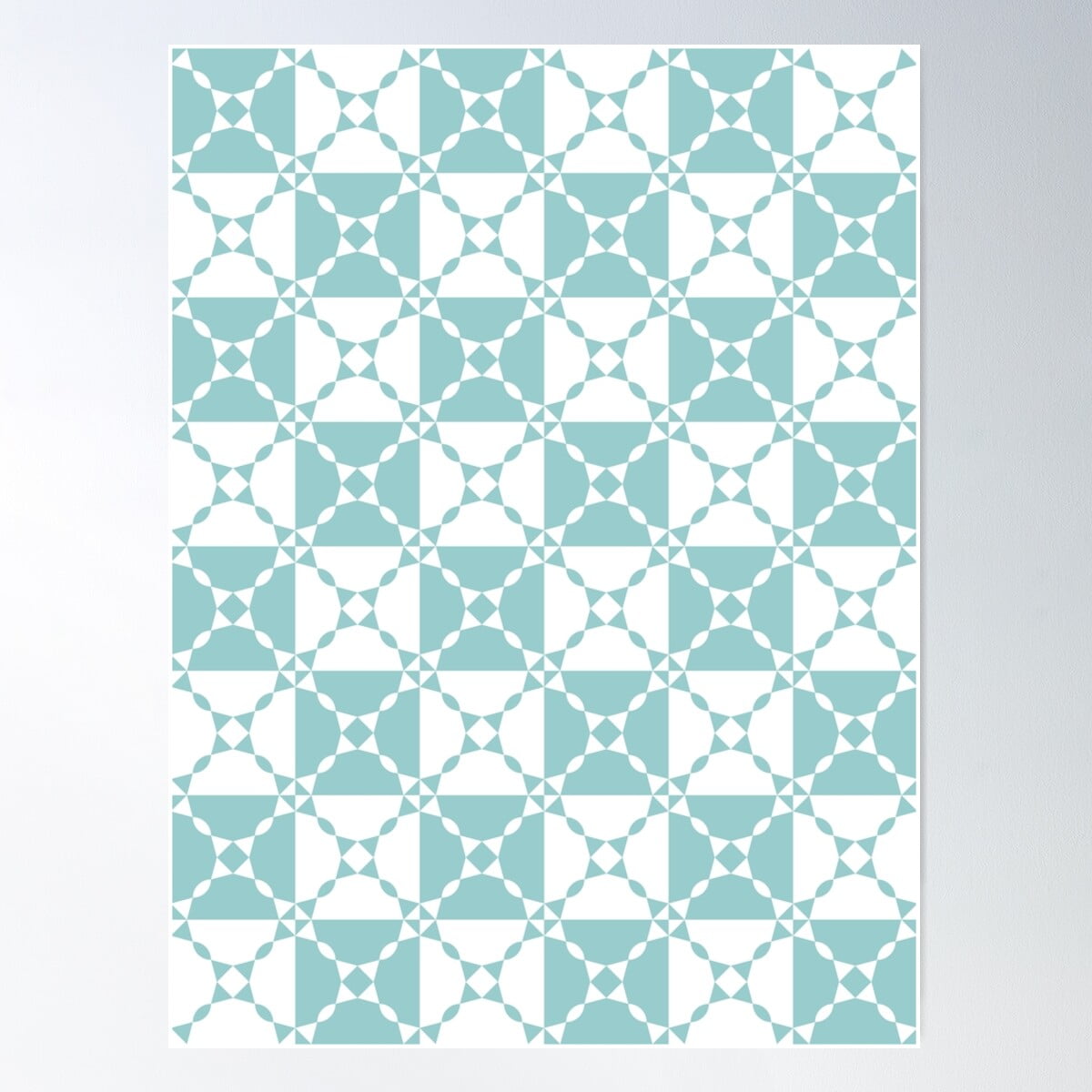 2500402B Checkered Geometric Tessellation Green Poster Wall Art, Modern ...