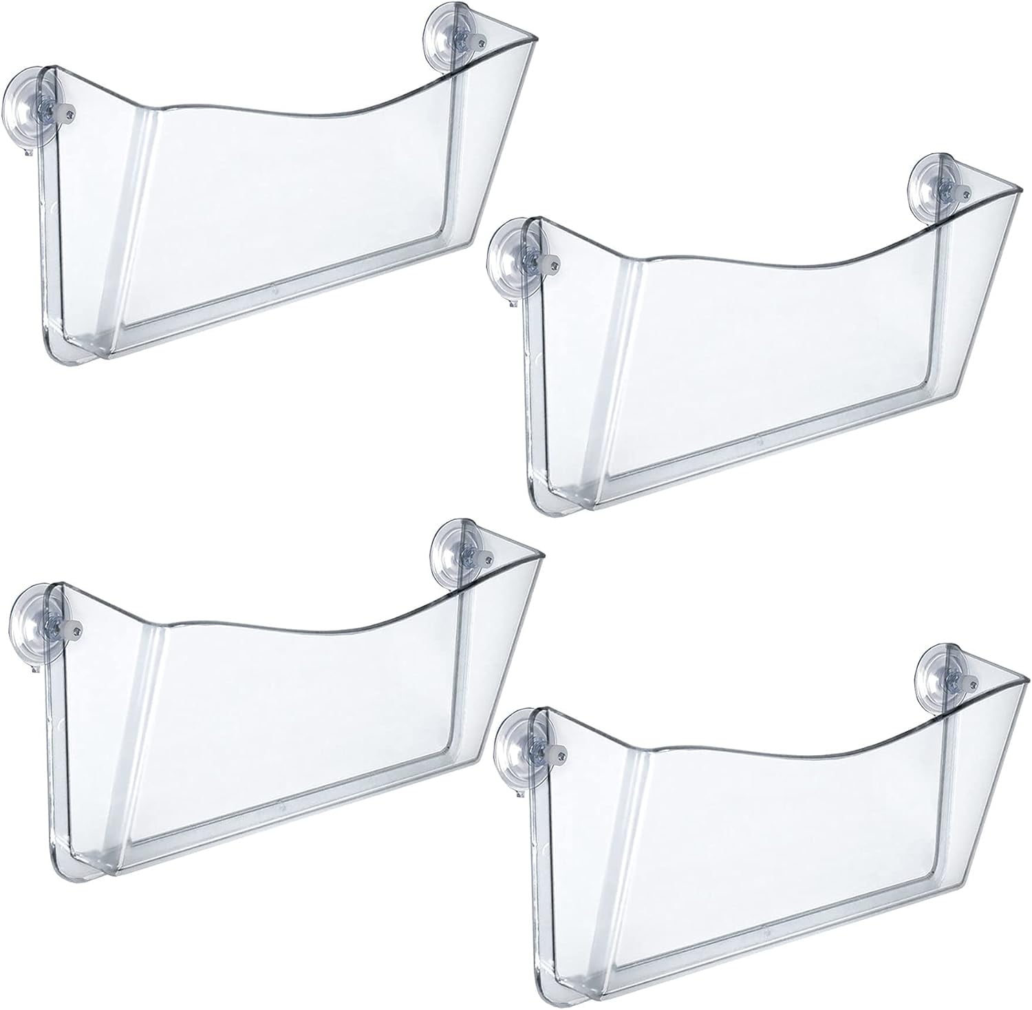 250055 Clear Plastic Wall Mount File Holder With Suction Cups, 4-Pack ...