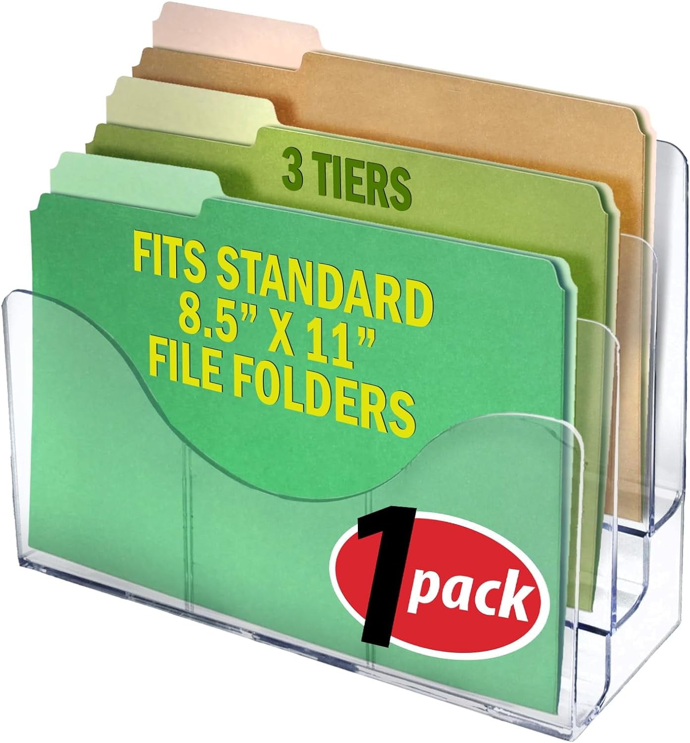 250099 Three Tier File and Brochure Desktop Wall Organizer Holder with ...