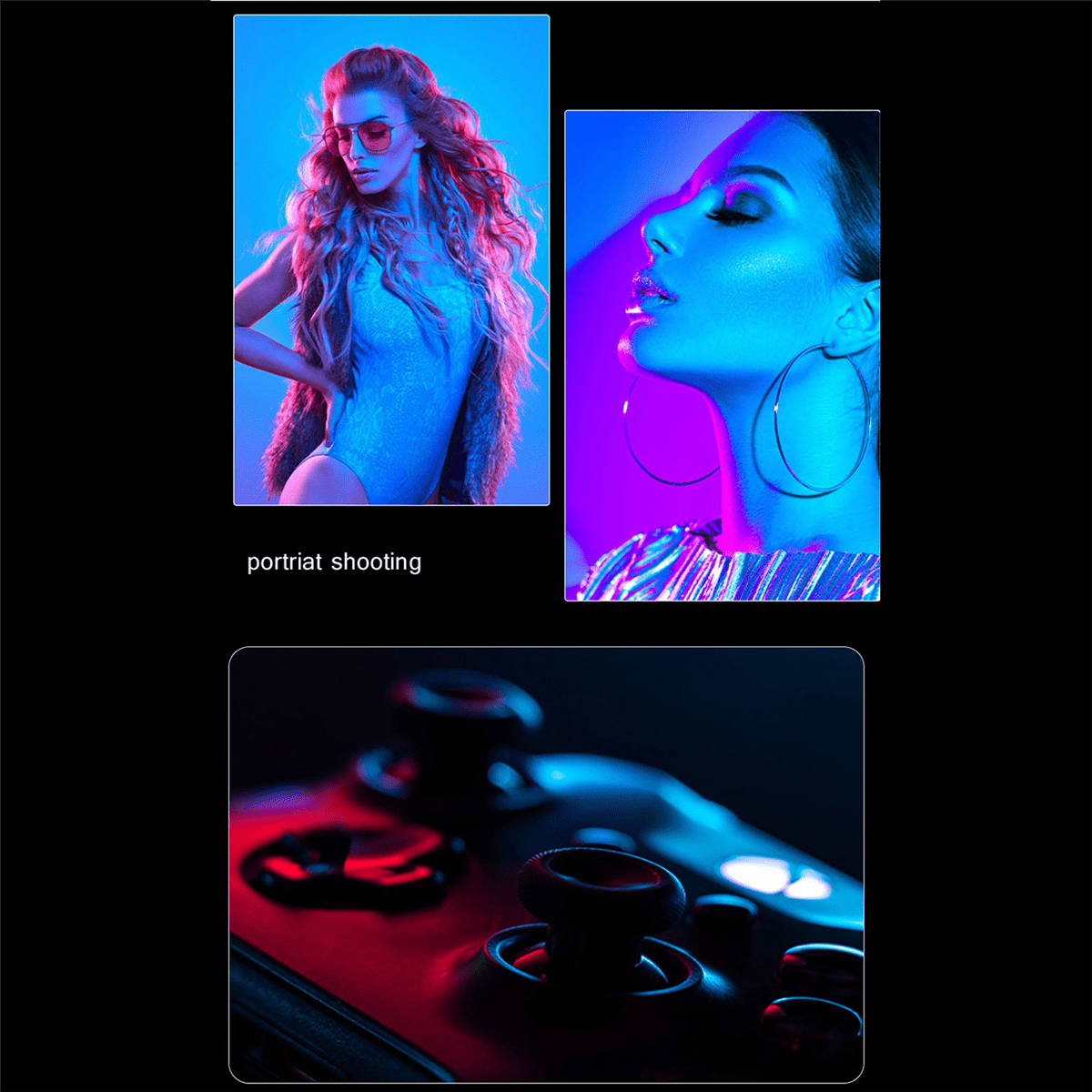 2500K-9000K LED RGB Camera Light Color Output Video Light Kit Dimmable ...