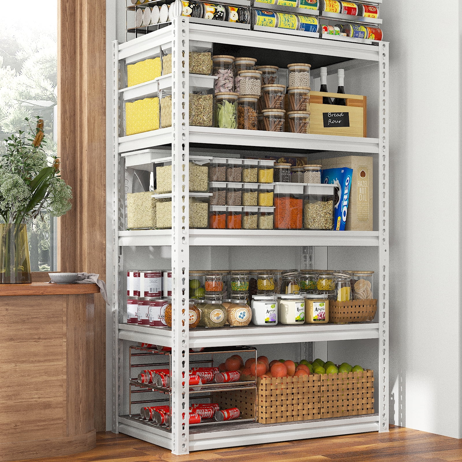 Heavy Duty 5-Tier Steel Shelving Unit, 2500Lbs, Adjustable ...