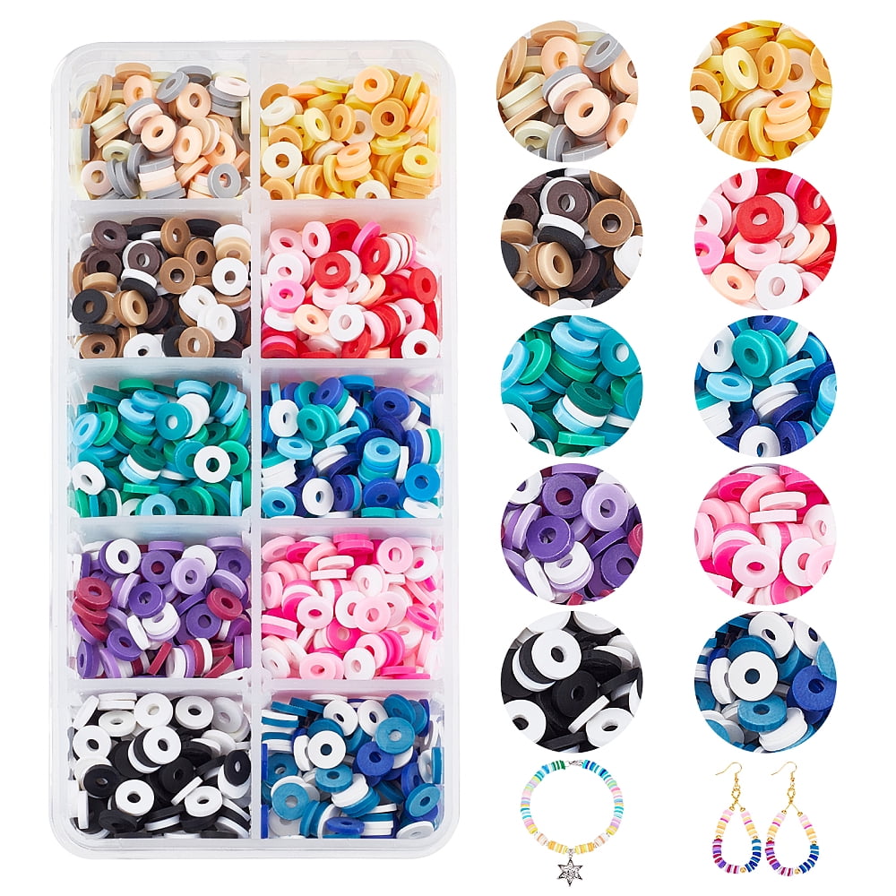 2500Pcs 10 Colors Handmade Polymer Clay Beads Strands for DIY Jewelry ...