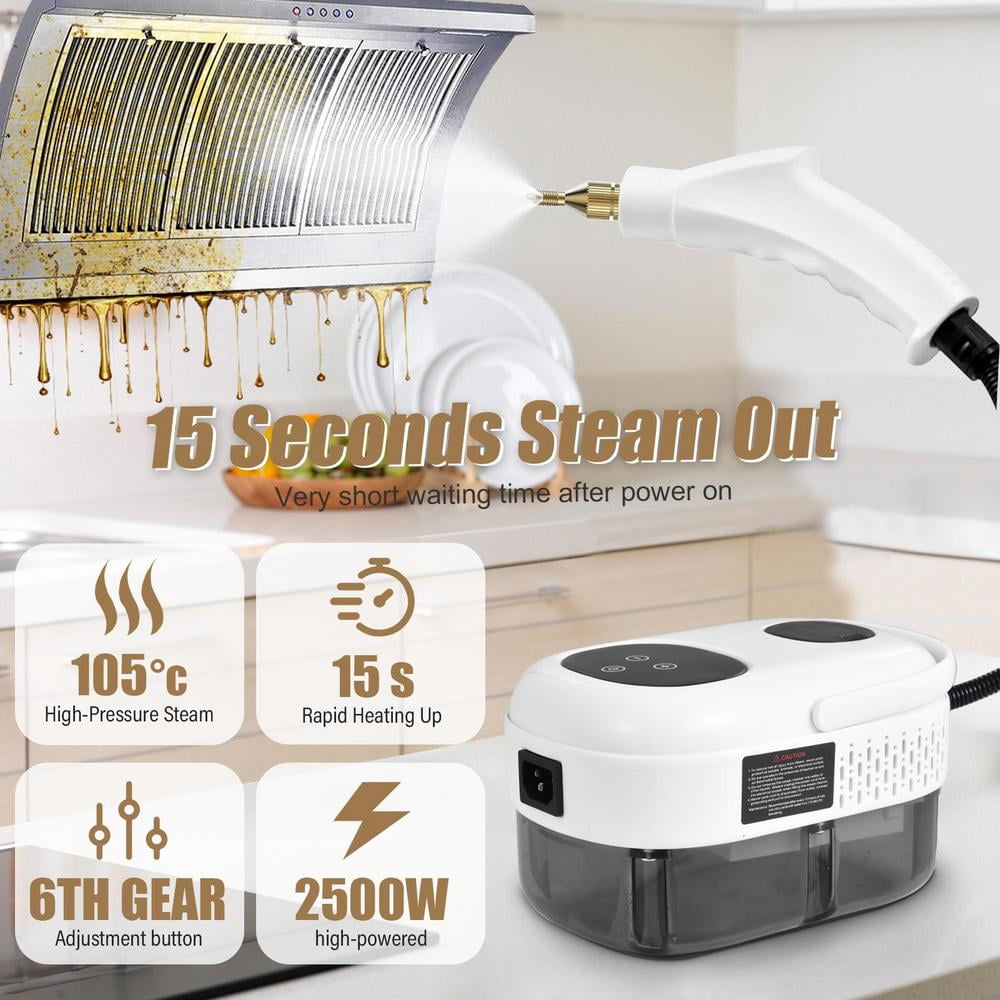 (2500W)1000ML Steam Cleaner for Cars Handheld Steam Cleaner 15s Heat-up ...