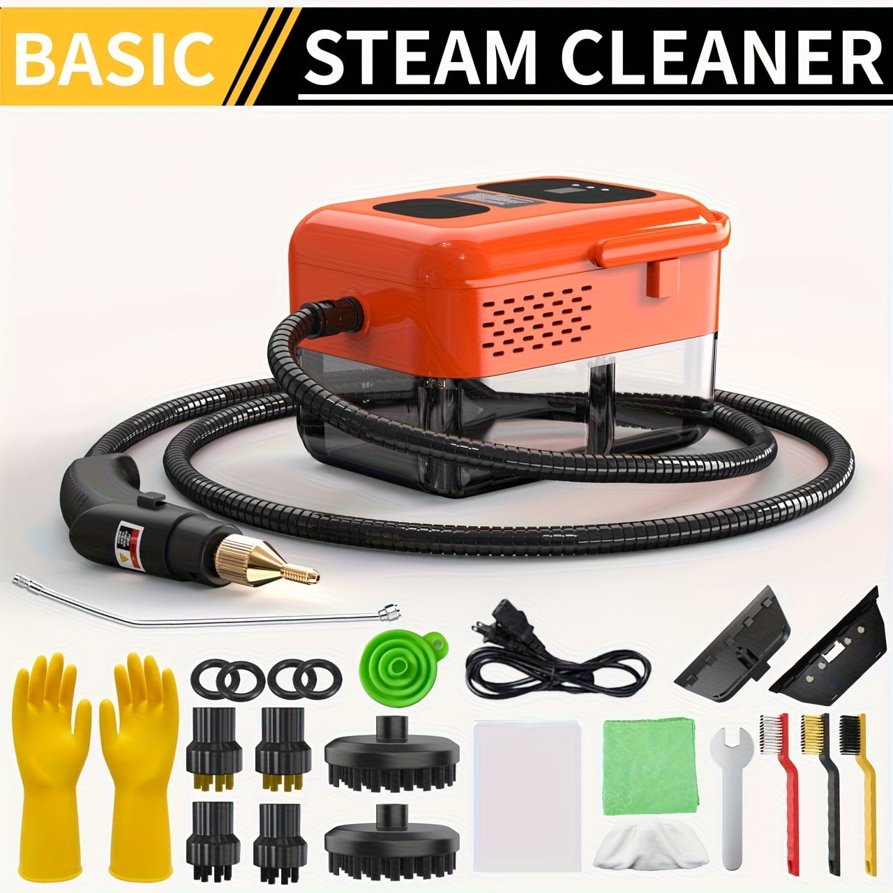 2500W Handheld Steam Cleaner - High-Temp/Pressure, 9-Speed, LCD, Handle ...