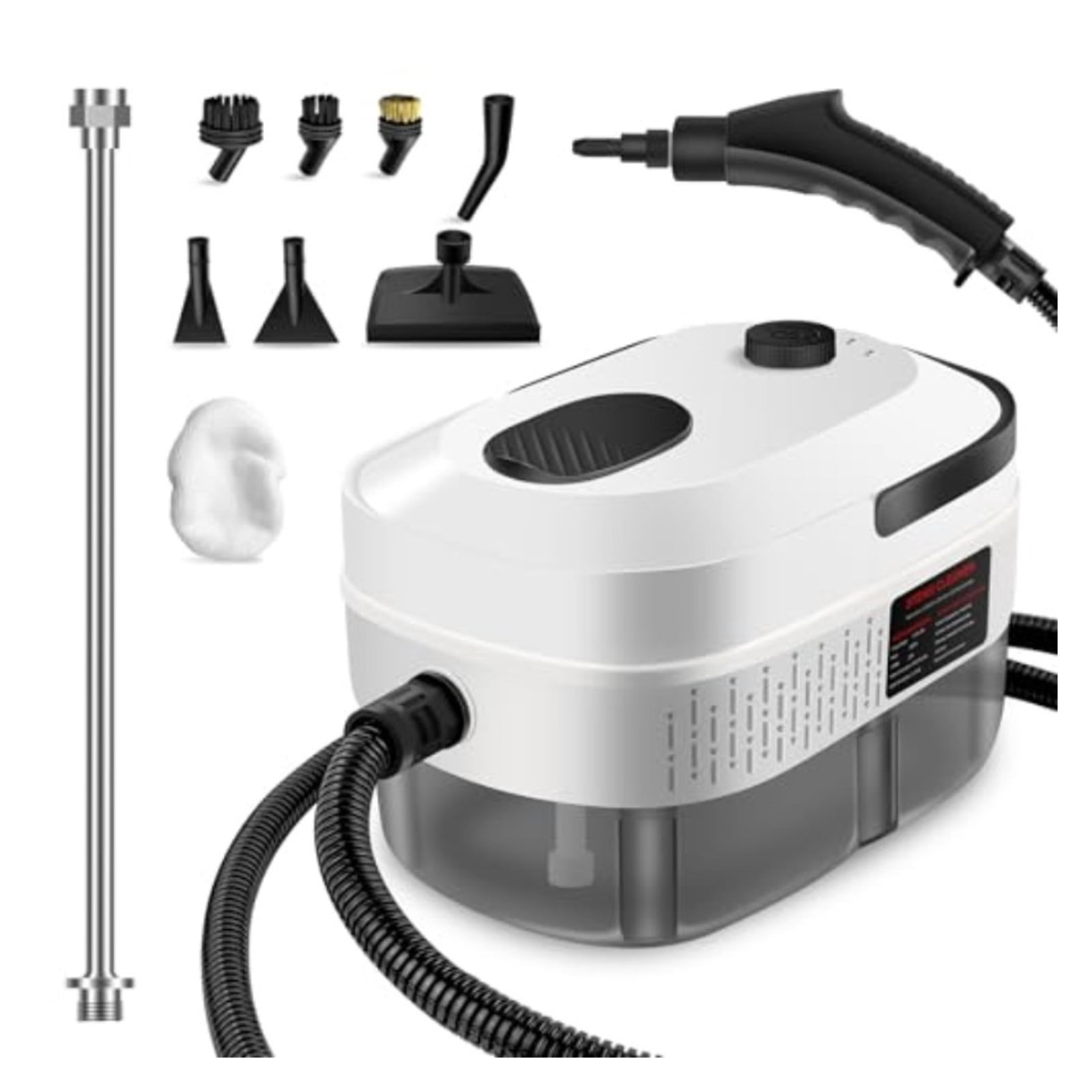 2500W High Pressure Steam Cleaner, Handheld Steamer with 37OZ Tank & 3 ...