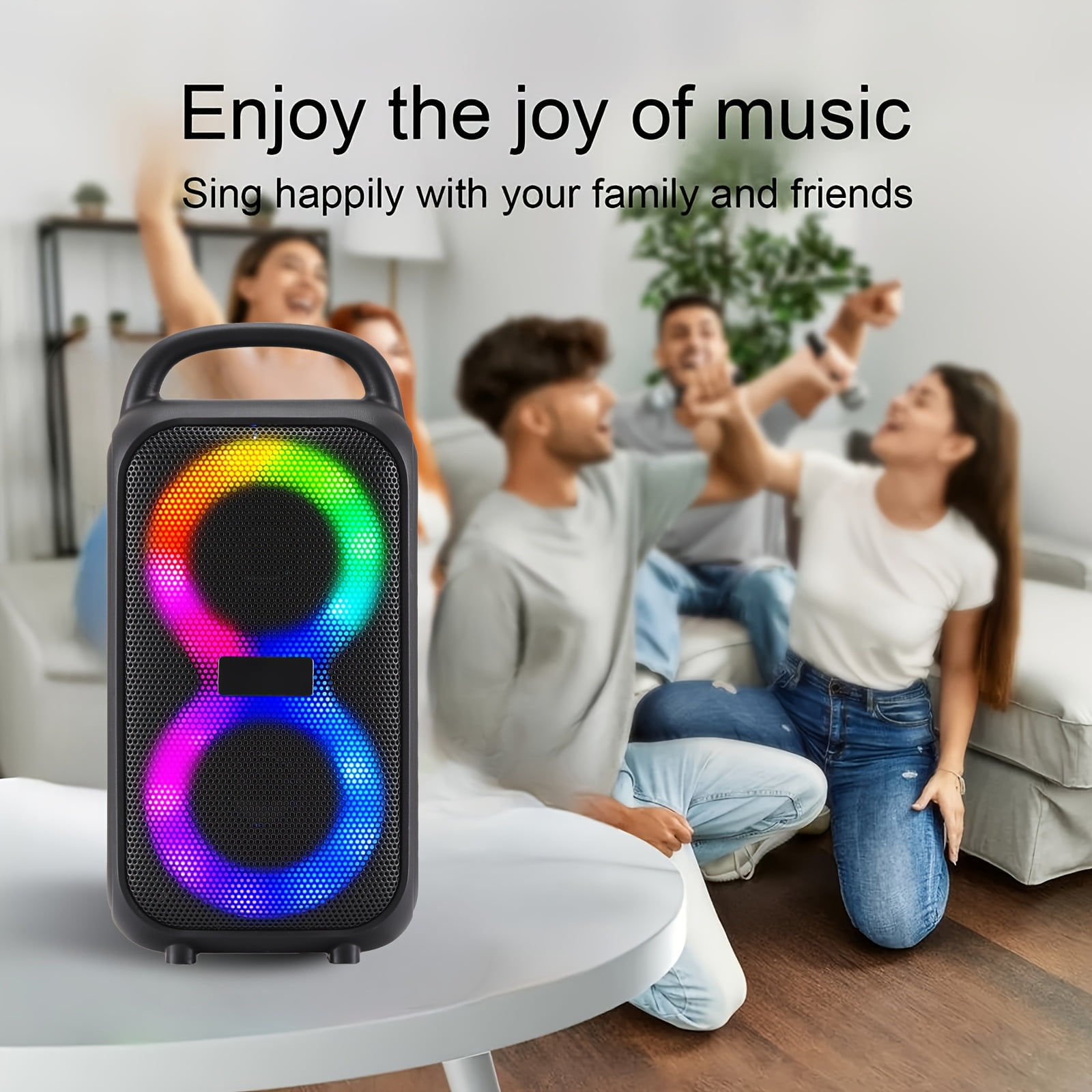 2500W Peak Portable Wireless Speaker with Colorful Lights – Double ...