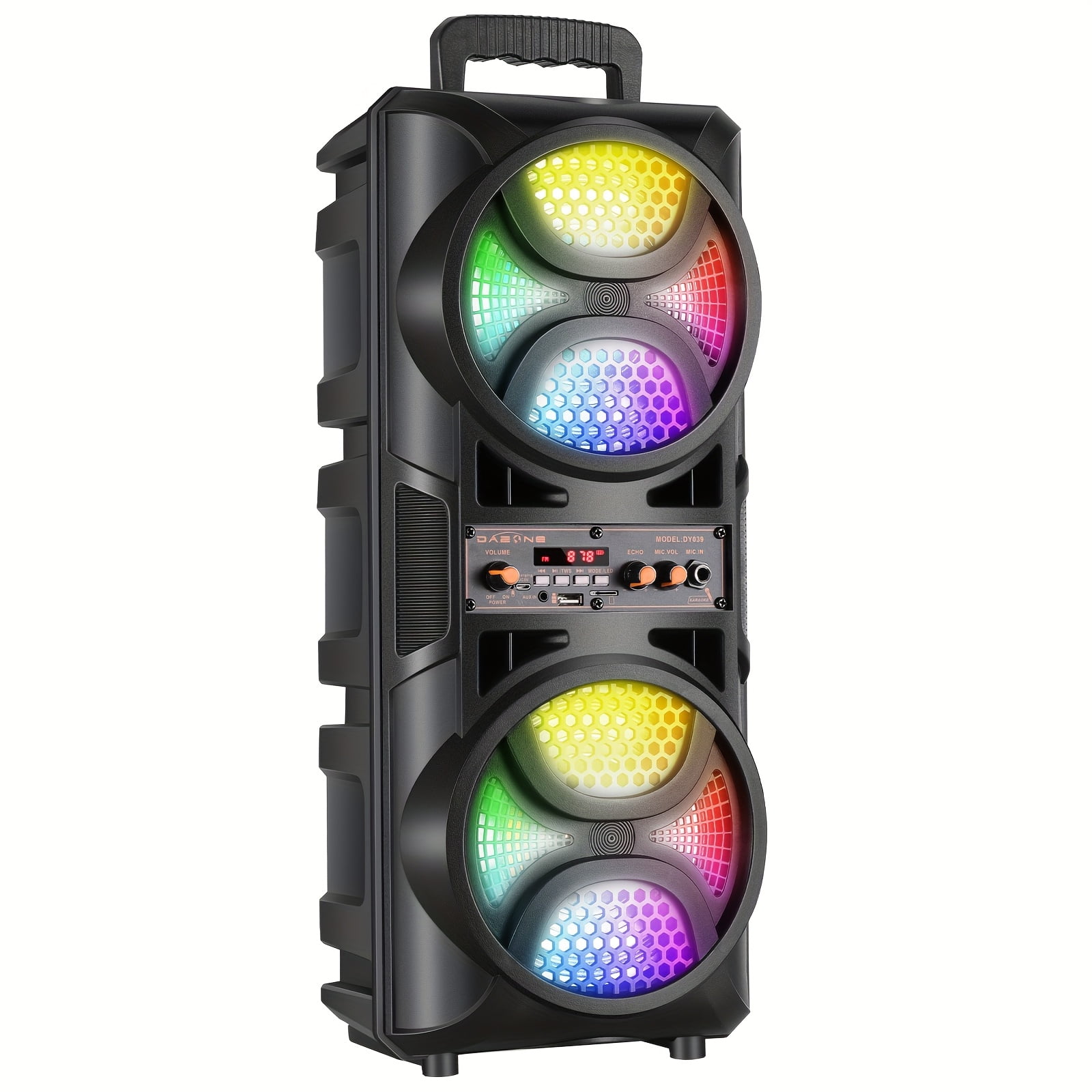 2500W Portable Wireless PA Speaker System - Double 3'' Subwoofer ...