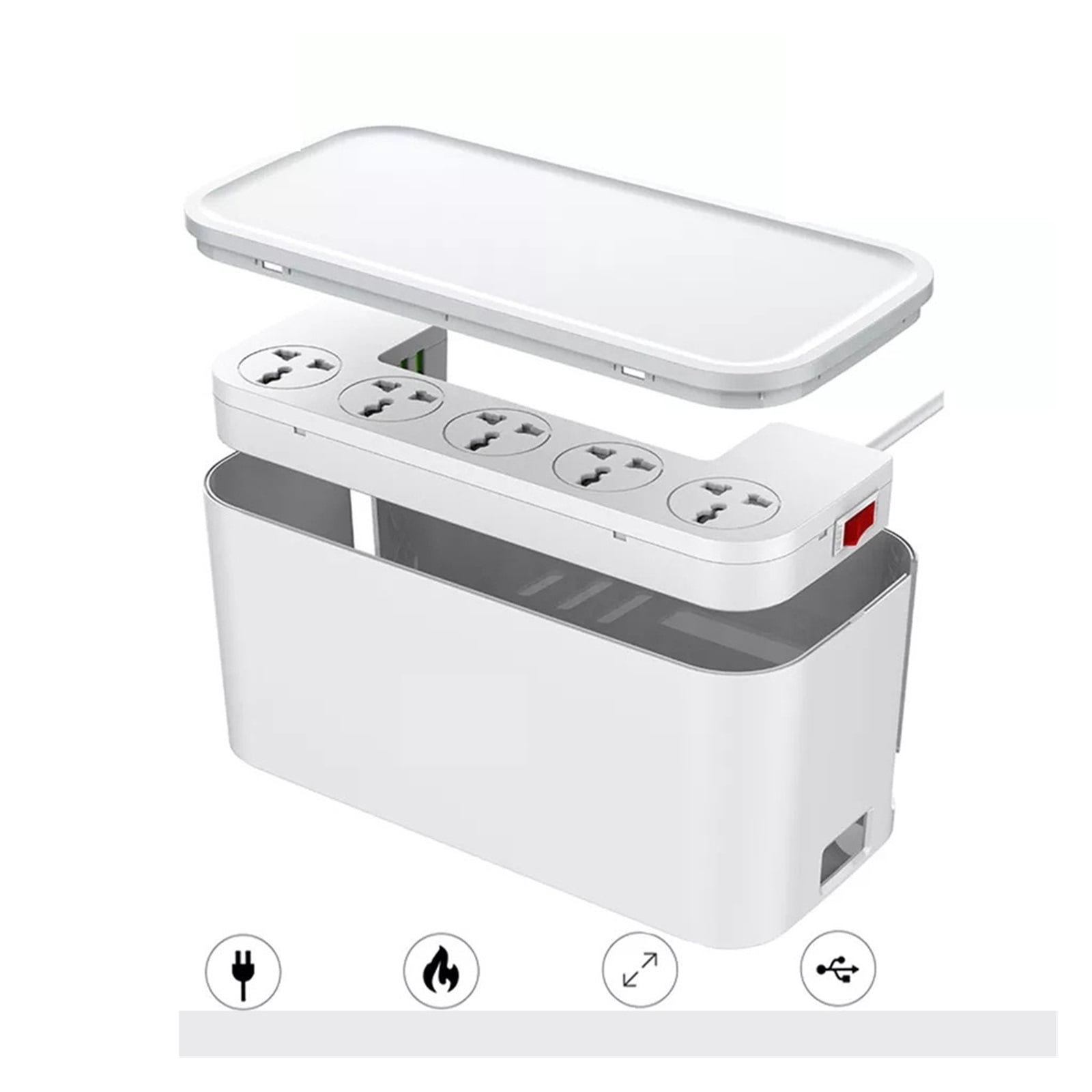 2500W Power Strip 5 Outlet 3 USB Extension Cord Electrical Socket ...
