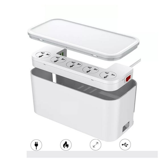 2500W Power Strip 5 Outlet 3 USB Extension Cord Electrical Socket ...