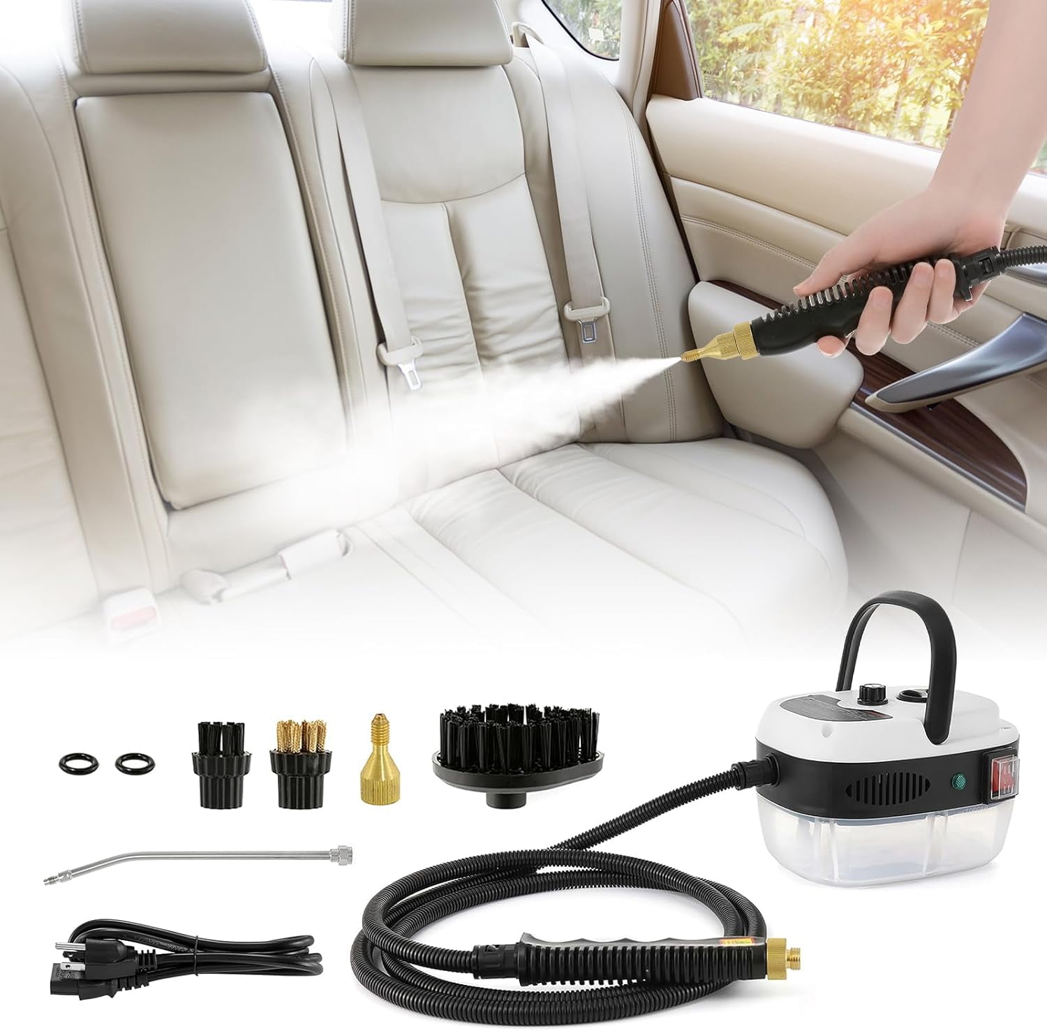 2500W Steamer for Detailing, High Handheld Steam Cleaner with Water ...