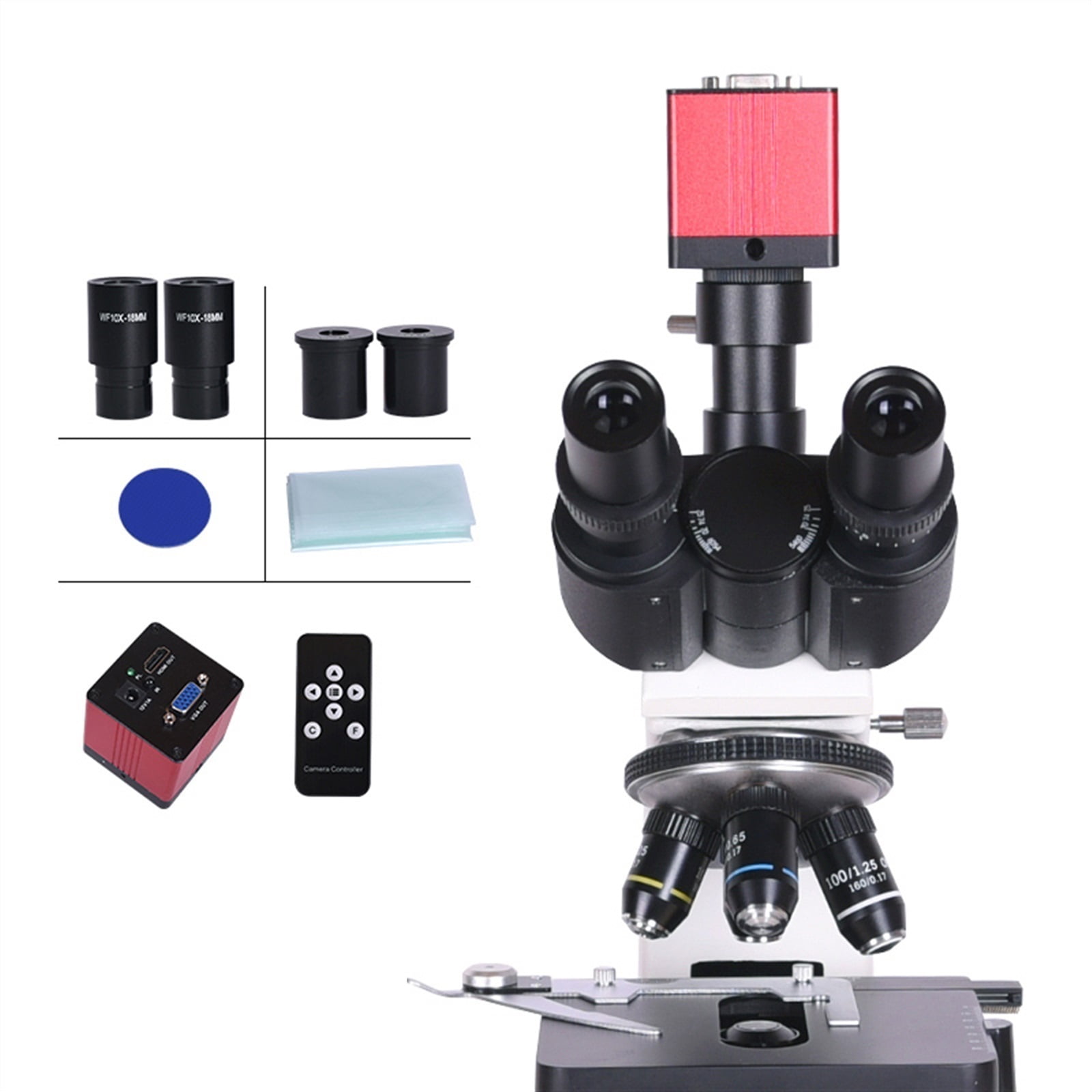2500X Professional Biological Lab HD Microscope Trinocular Binocular ...