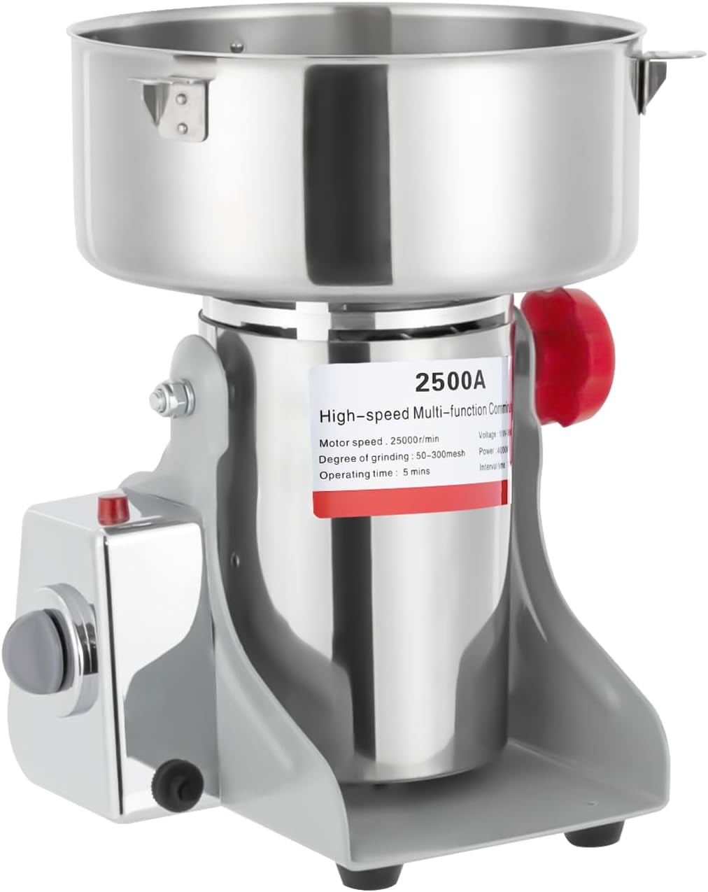 2500g Electric Grain Mill Grinder, 304 Stainless Steel Pulverizer ...