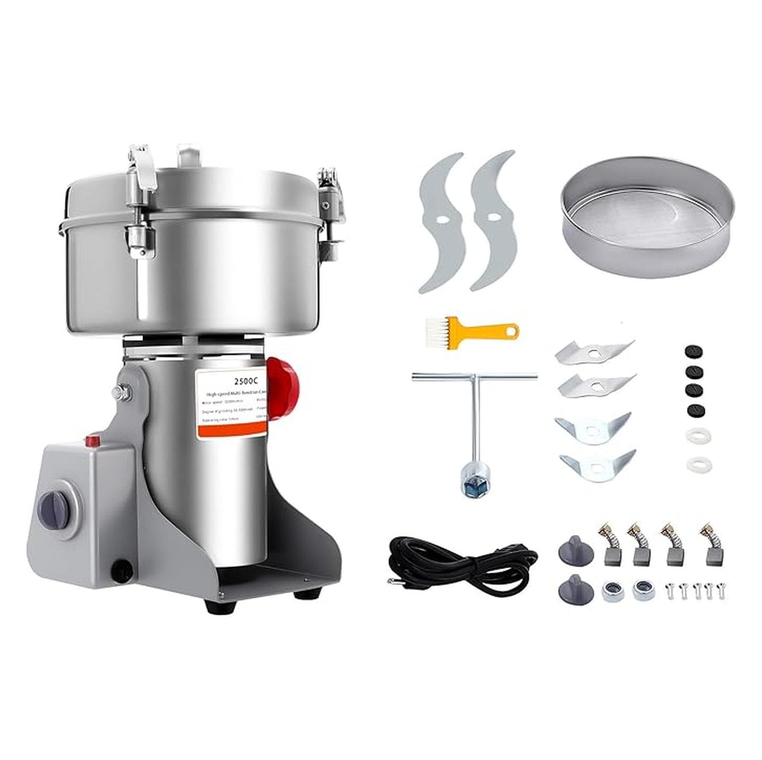 2500g Electric Grain Mill Grinder 4500W, High-Speed Spice Grinder 32000 ...