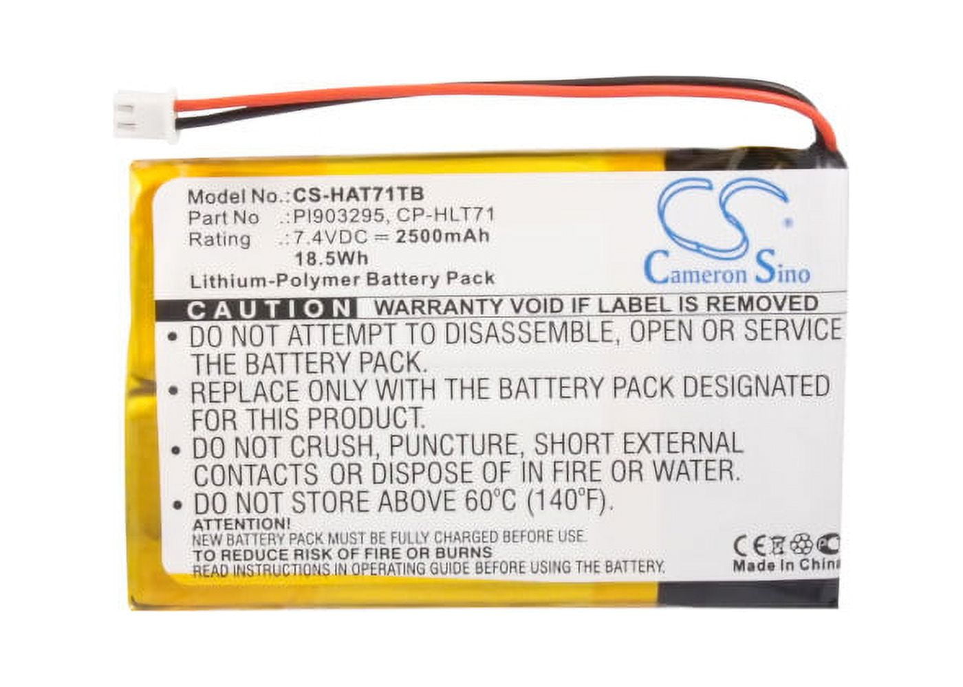 2500mAh Haier PL903295 CP-HLT71 Battery for Haier HLT71 805-01-NL ...