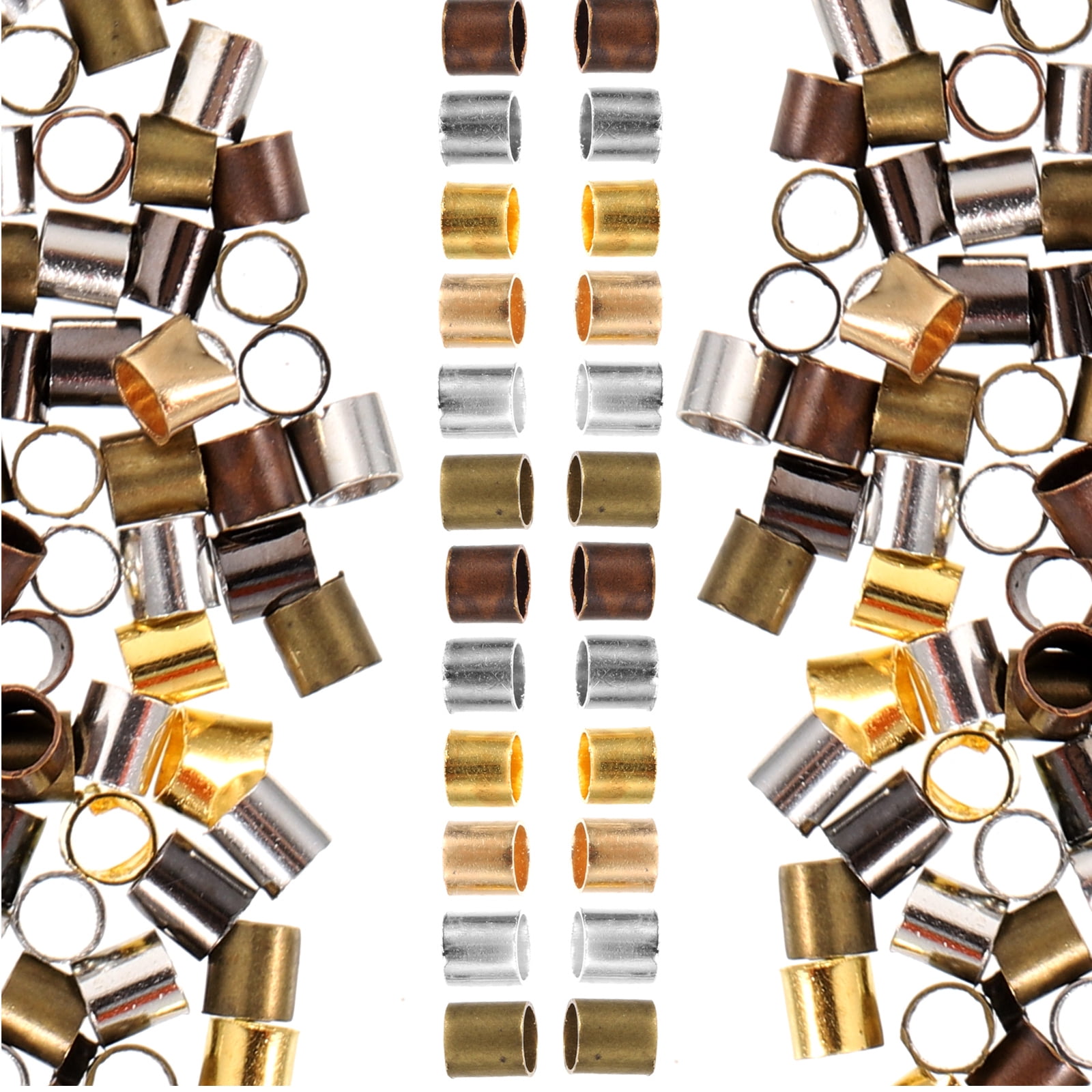 2500pcs Crimp Tube Beads Tube Column Stoppers Crimping Tube Beads DIY ...