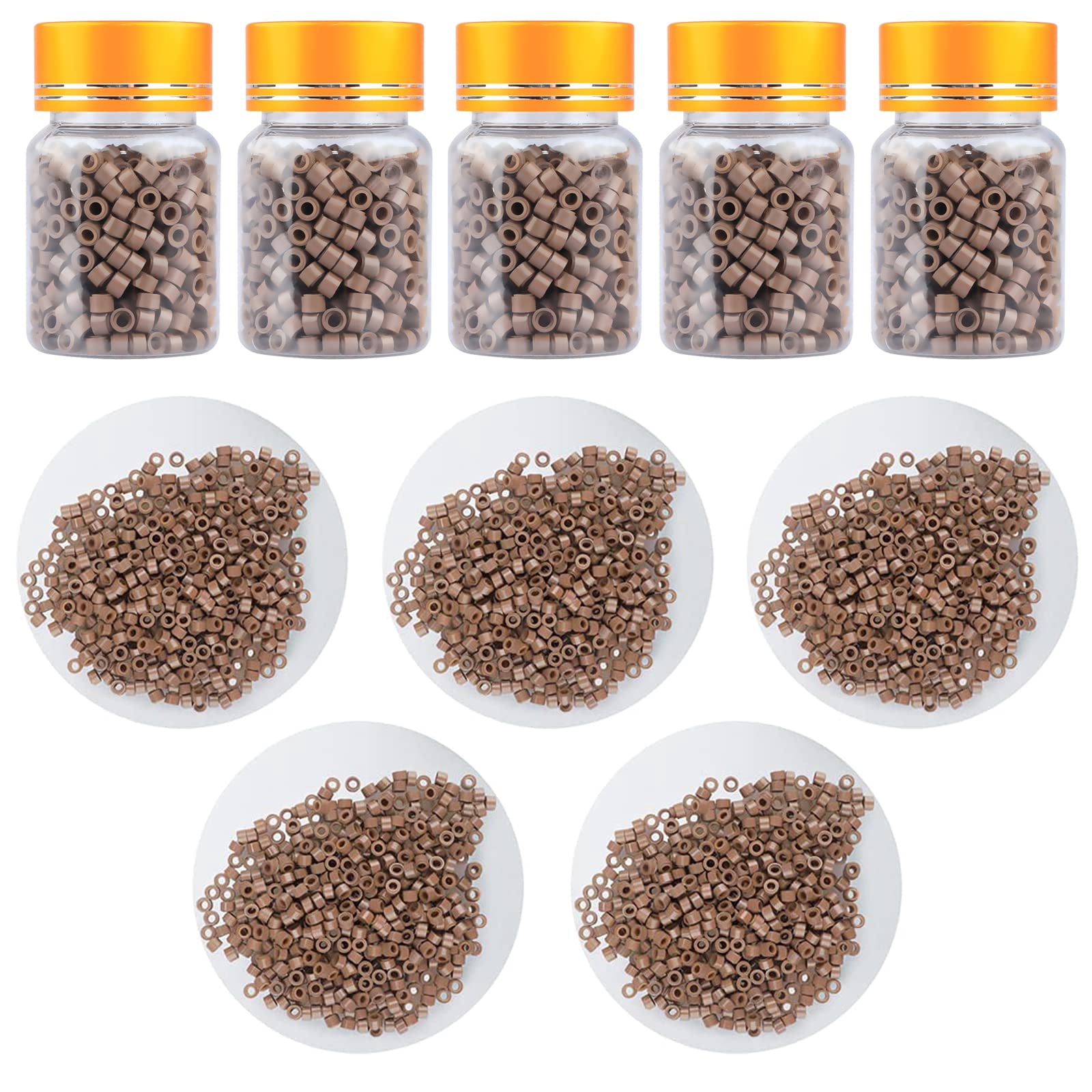 2500pcs Hair Extension Beads, Micro link Beads 5mm for Hair Extensions ...