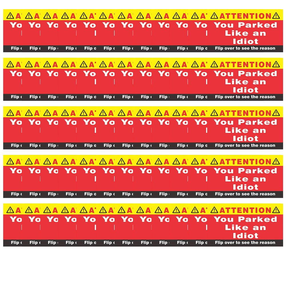 Clerance!93d50 Cards, Parking Violation Cards "You Parked Like An Idiot ...