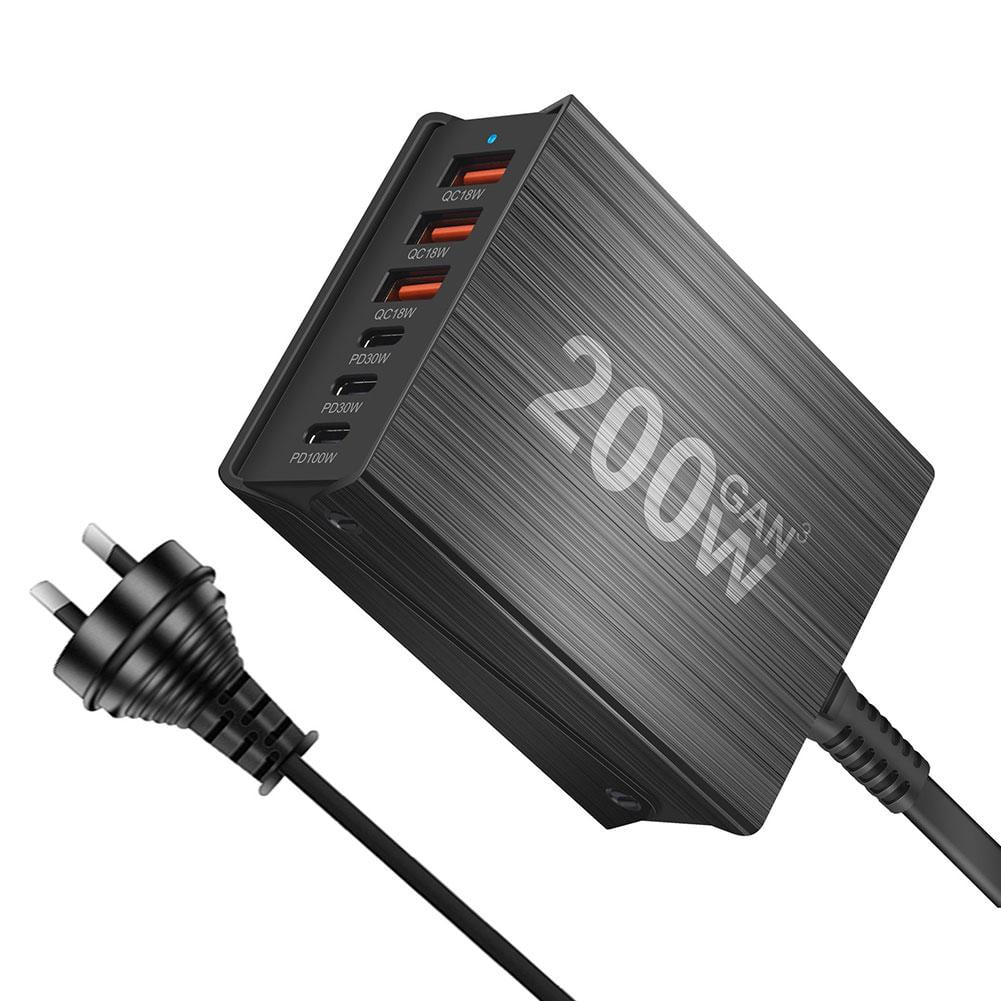 Clerance!Australian Standard 200w Pd Charger New 3a3c Multi-Function 6 ...