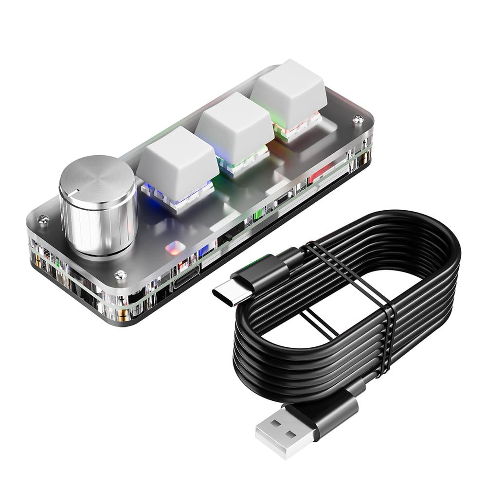 Clerance!Bluetooth White Custom 3-Button Bluetooth Keyboard Macro Knob ...