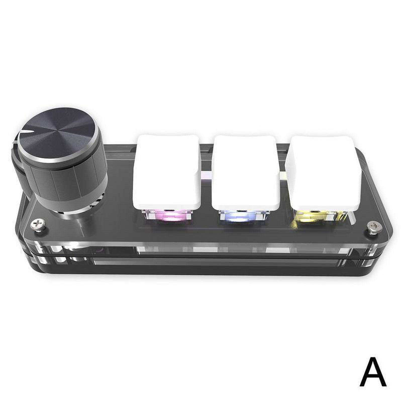 Clerance![Rgb With Light] White 3 Keys + 1 Knob Three-Key Custom Keypad ...