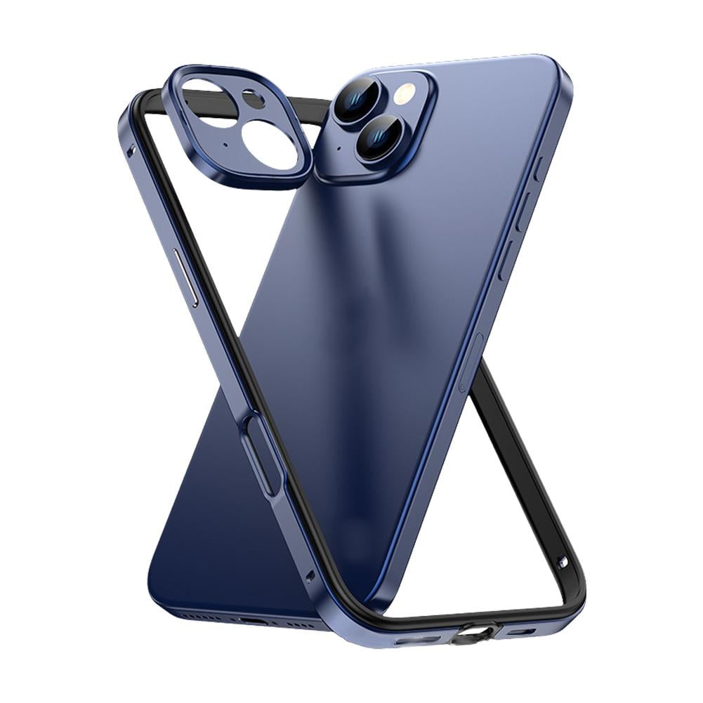 Clerance![Titanium Blue] Straight Edge Pure Frame + Metal Lens Frame ...