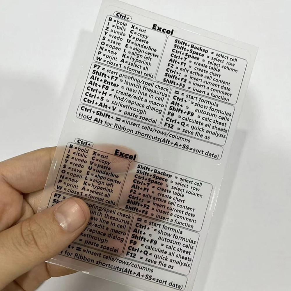 Clerance!Transparent For Excel Transparent Shortcut Key Stickers ...