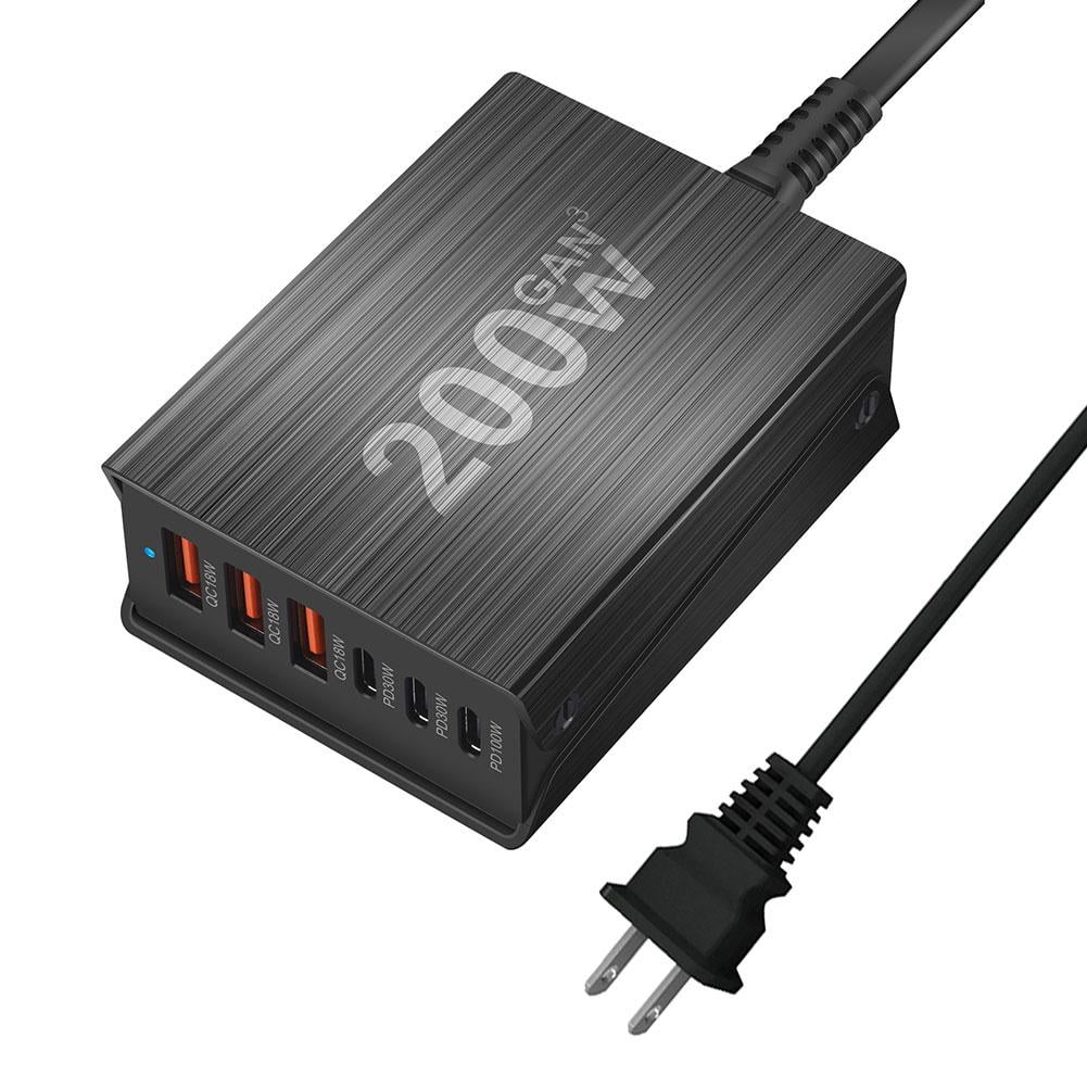 Clerance!Us Standard 200w Pd Charger New 3a3c Multi-Function 6-Port ...