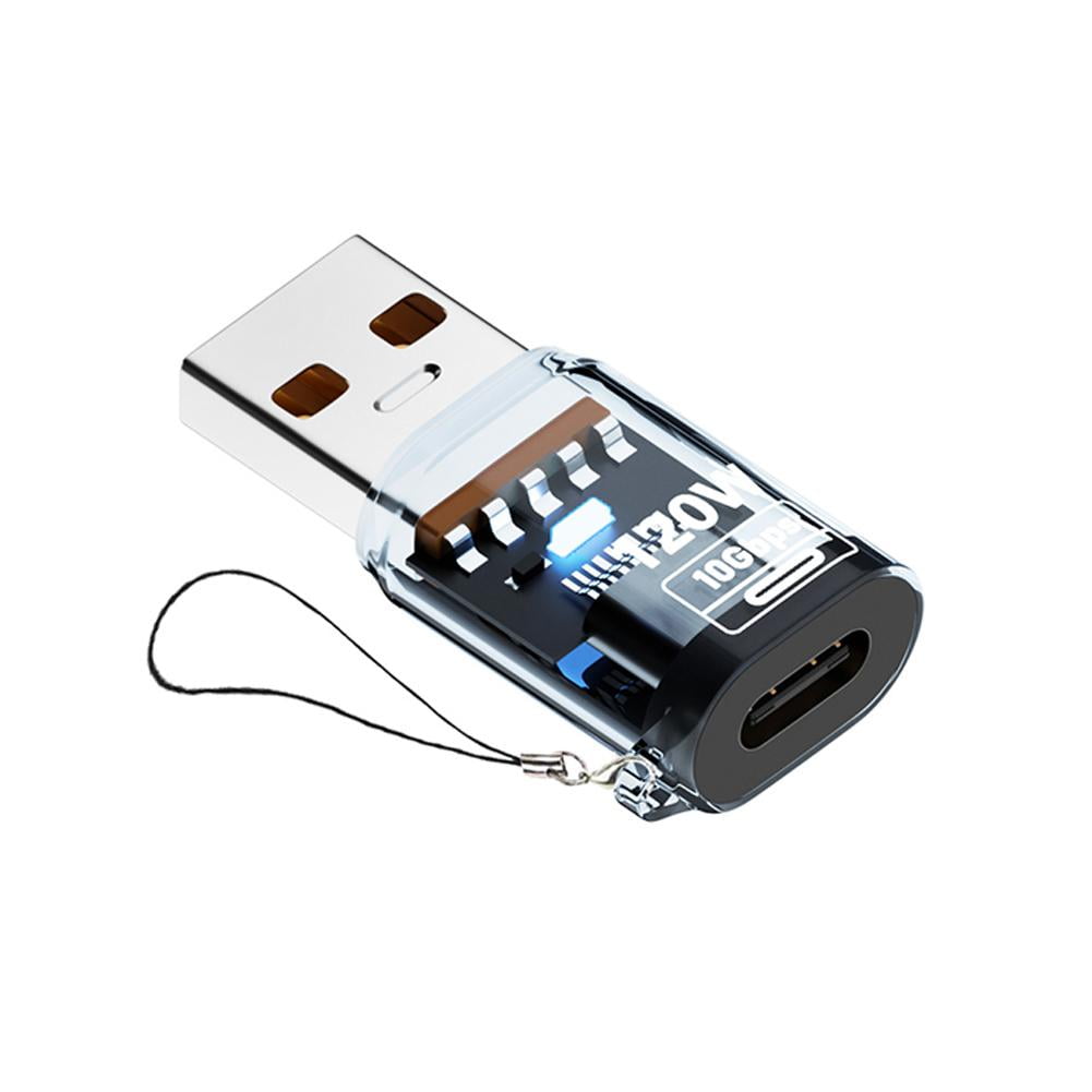 Clerance!Usb To C Blue (1pcs) 120w Usb Male To Type-C Female Adapter Transparent Case Usb3.2 ...