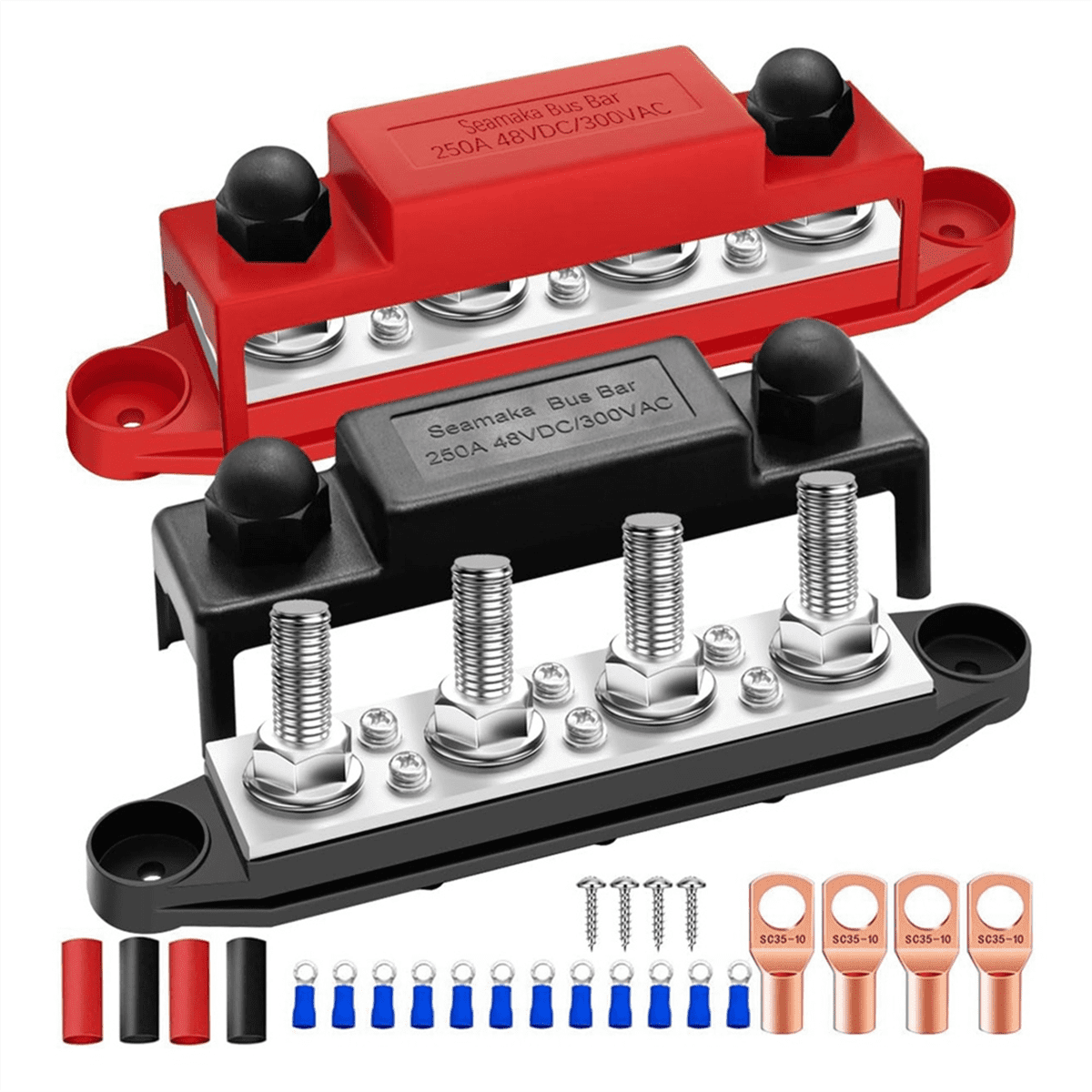 250A 12V Bus Bar Marine 12V,Power Distribution Block with Cover Screws ... 250A 12V Bus Bar Marine 12V,Power Distribution Block with Cover Screws ...
