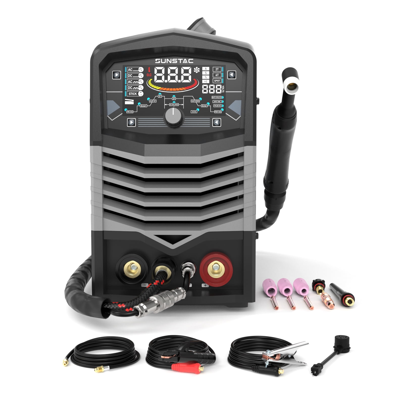 250A AC/DC TIG Welder with Pulse, 110V/220 Dual Voltage DC TIG/AC TIG ...