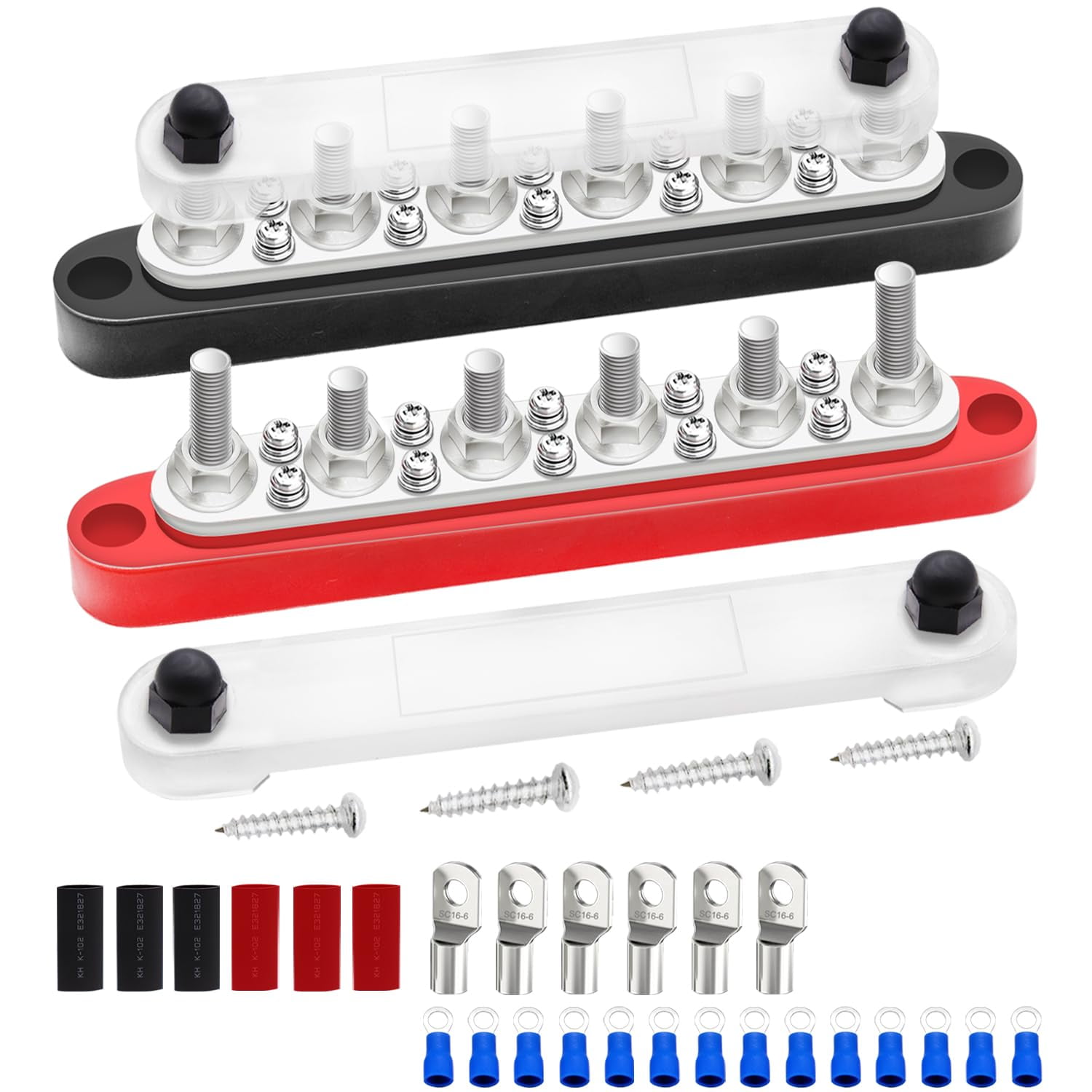 250A Bus Bar 12V Marine 1/4" Power Distribution Block Automotive Busbar ...