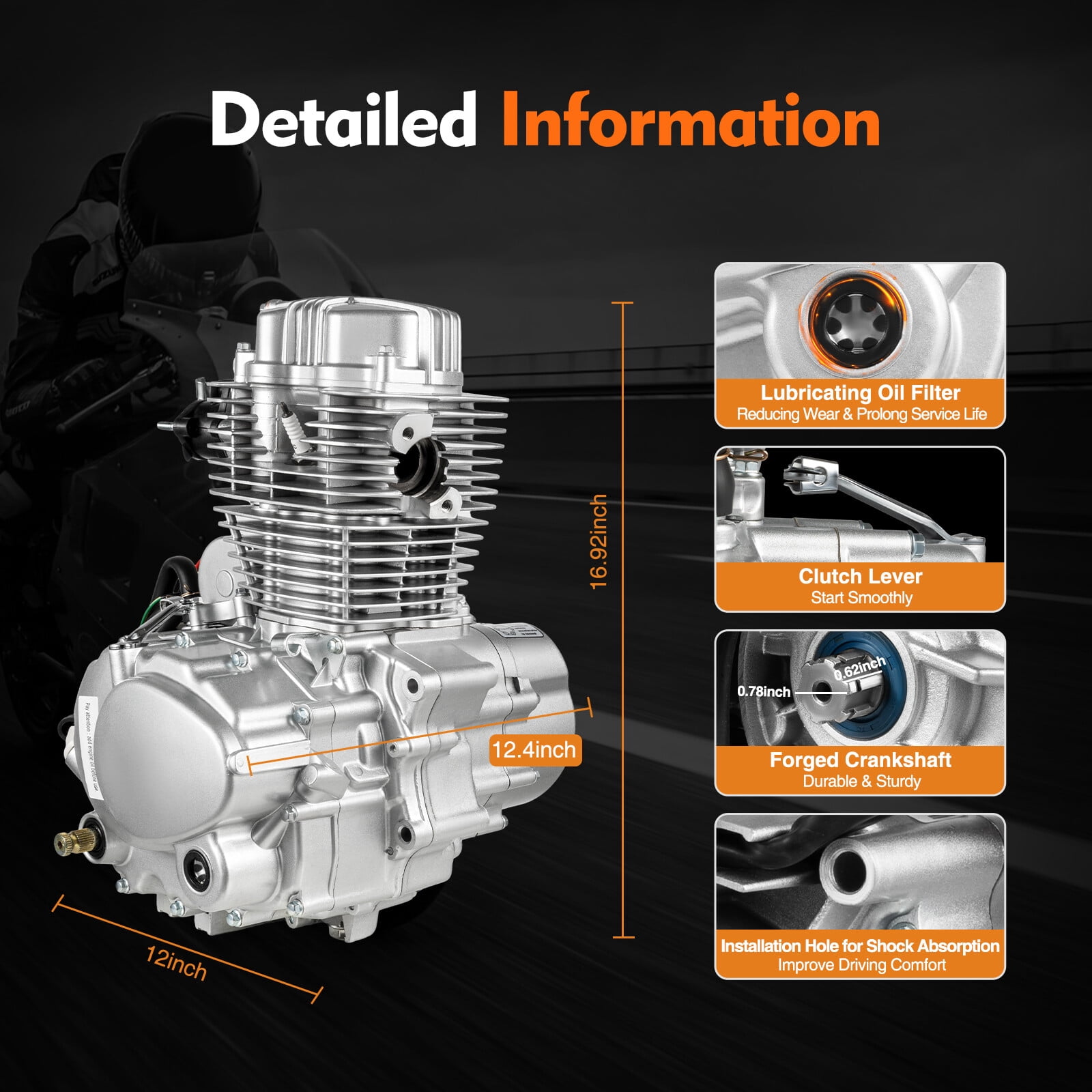 250CC ATV Engine 14HP 4 Stroke Single Cylinder Motor Dirt Bike Engine ...