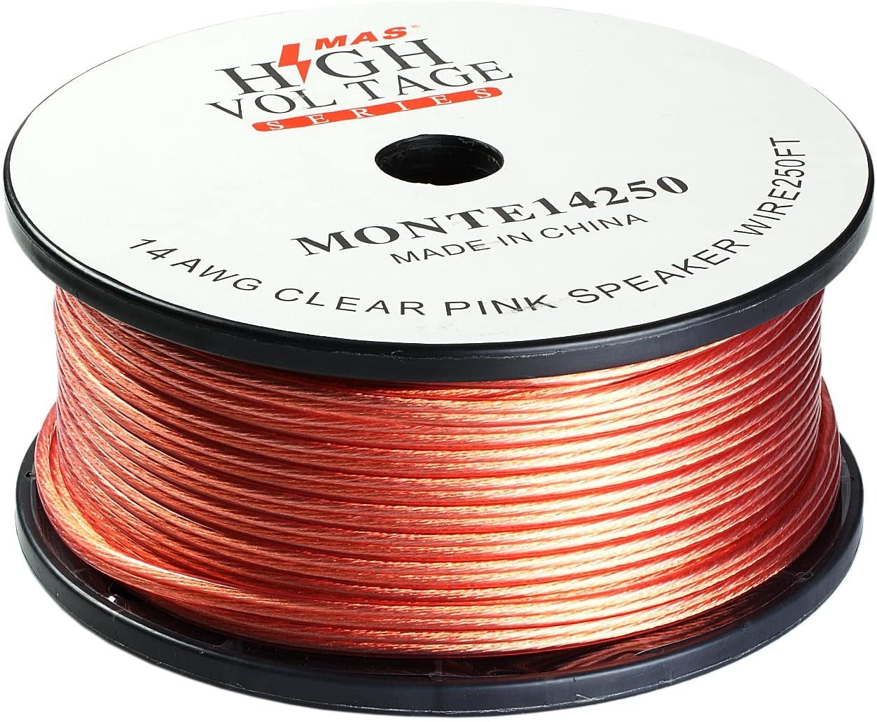 250Ft Clear Transparent 14 Gauge 14AWG Speaker Wire Cable for Car Home ...