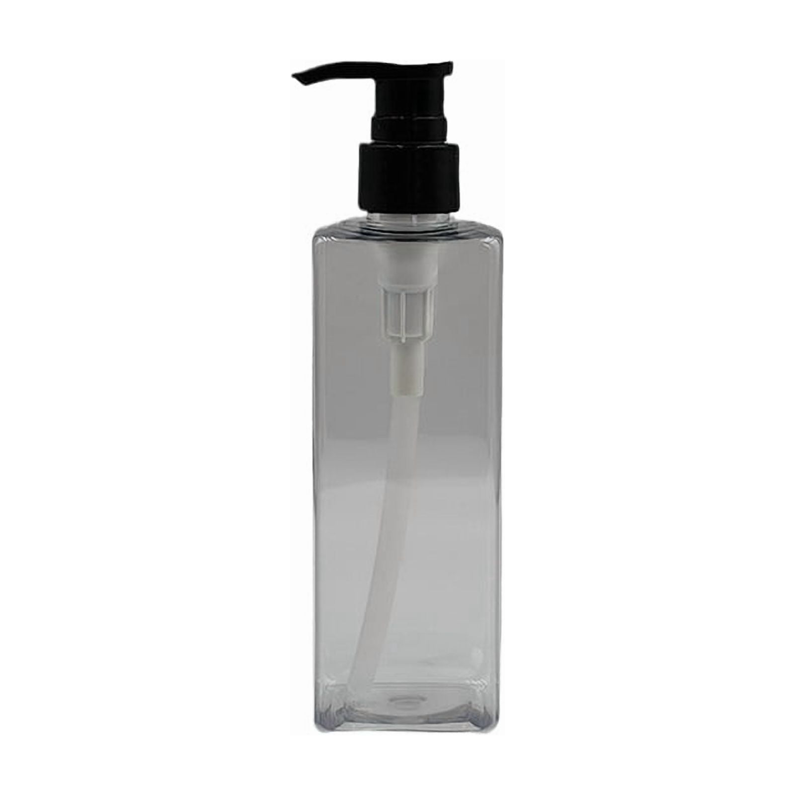 250ML Square Shampoo and Shower Gel Bottle - 2 Pack Transparent PET ...