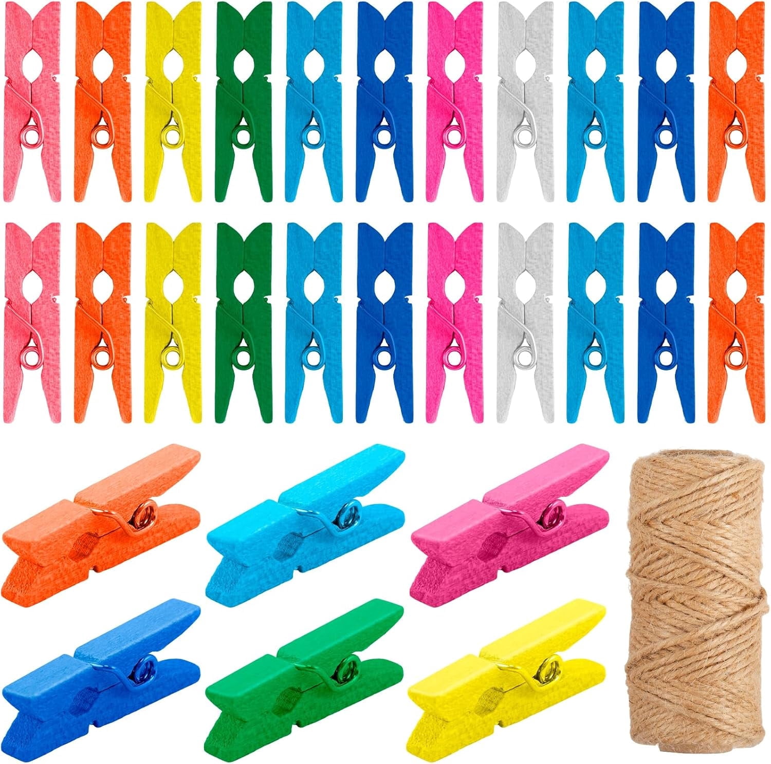 250PCS Mini Natural Wooden Clothes Pins, 1 Inch Mini Wooden Clothespins ...